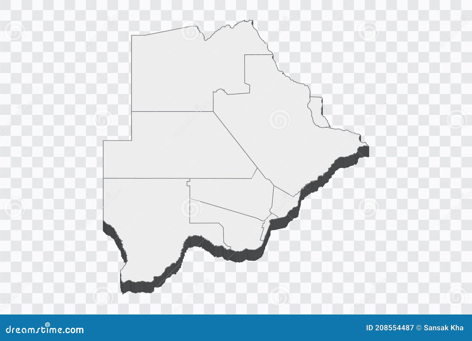 3D Map Illustration of Botswana Stock Vector - Illustration of vector ...