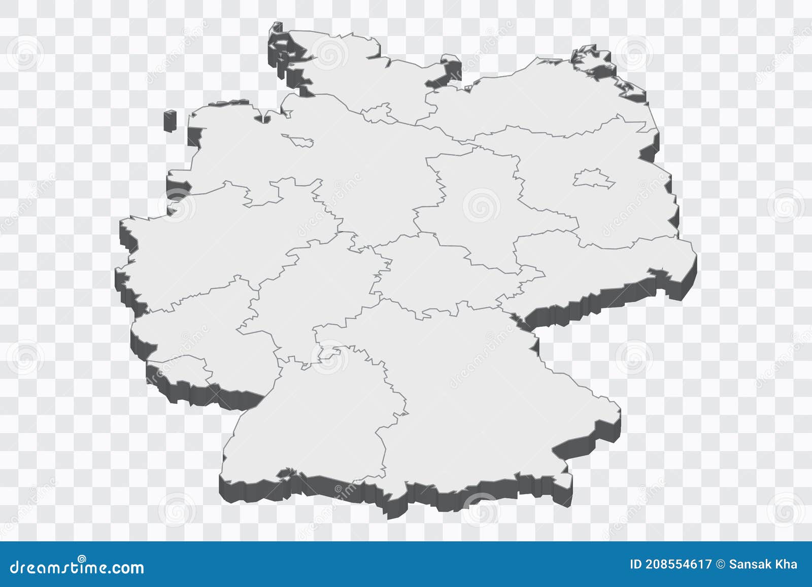 3D Map Illustration of Germany Stock Vector - Illustration of world ...