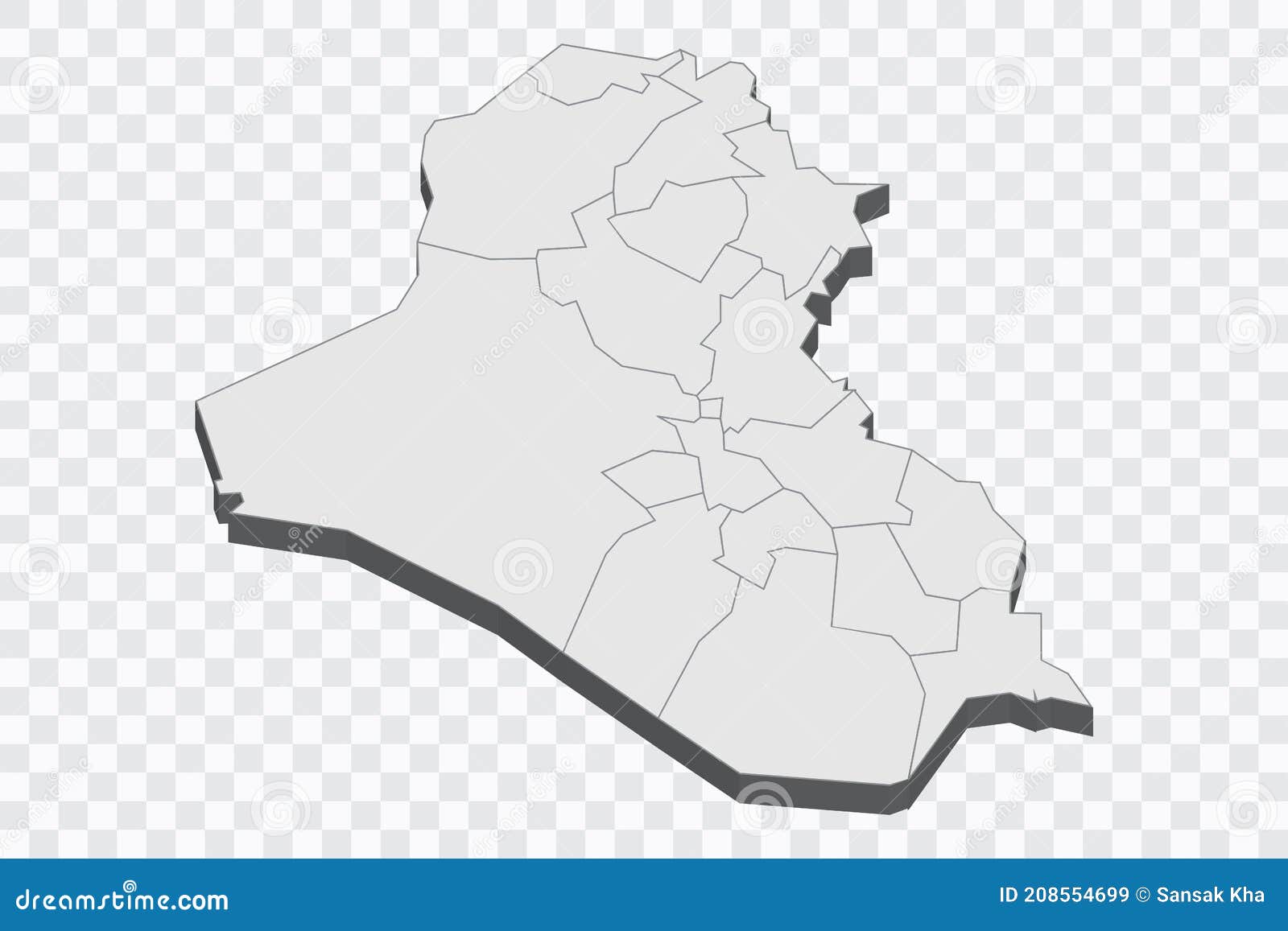 3D Map Illustration of Iraq Stock Vector - Illustration of style, print ...