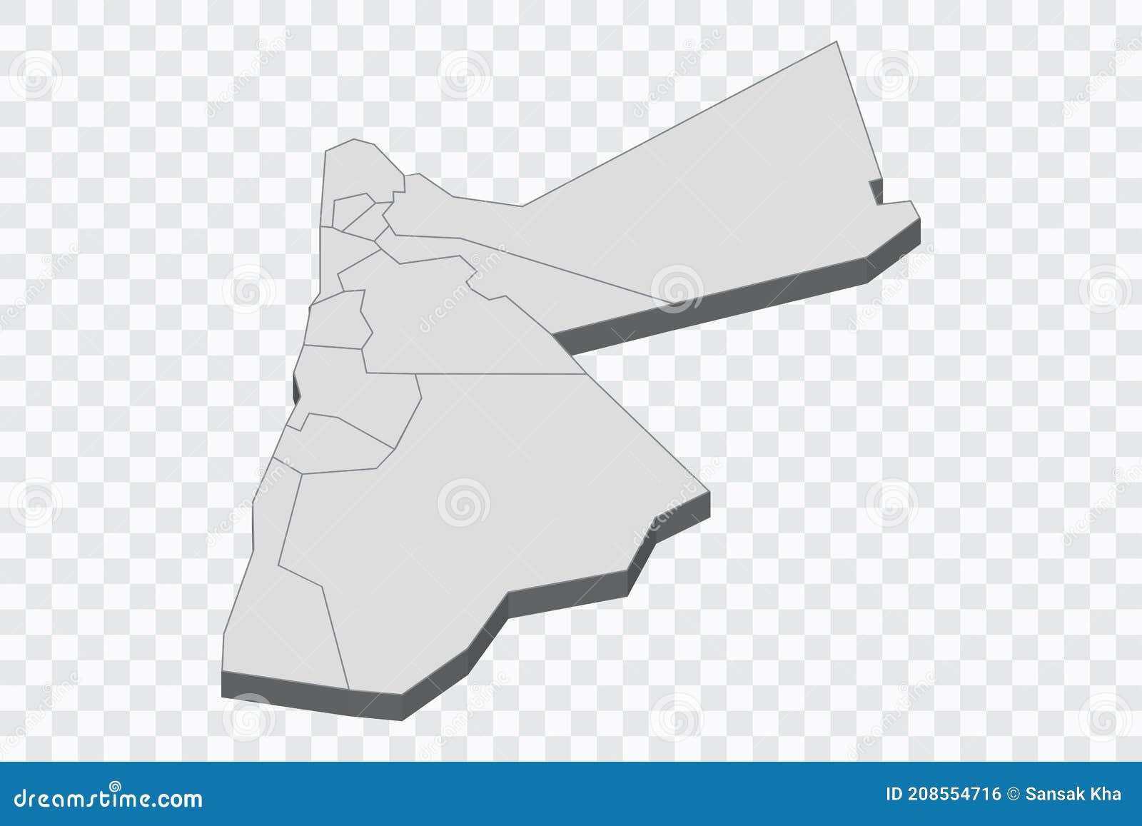 3D Map Illustration of Jordan Stock Vector - Illustration of travel ...