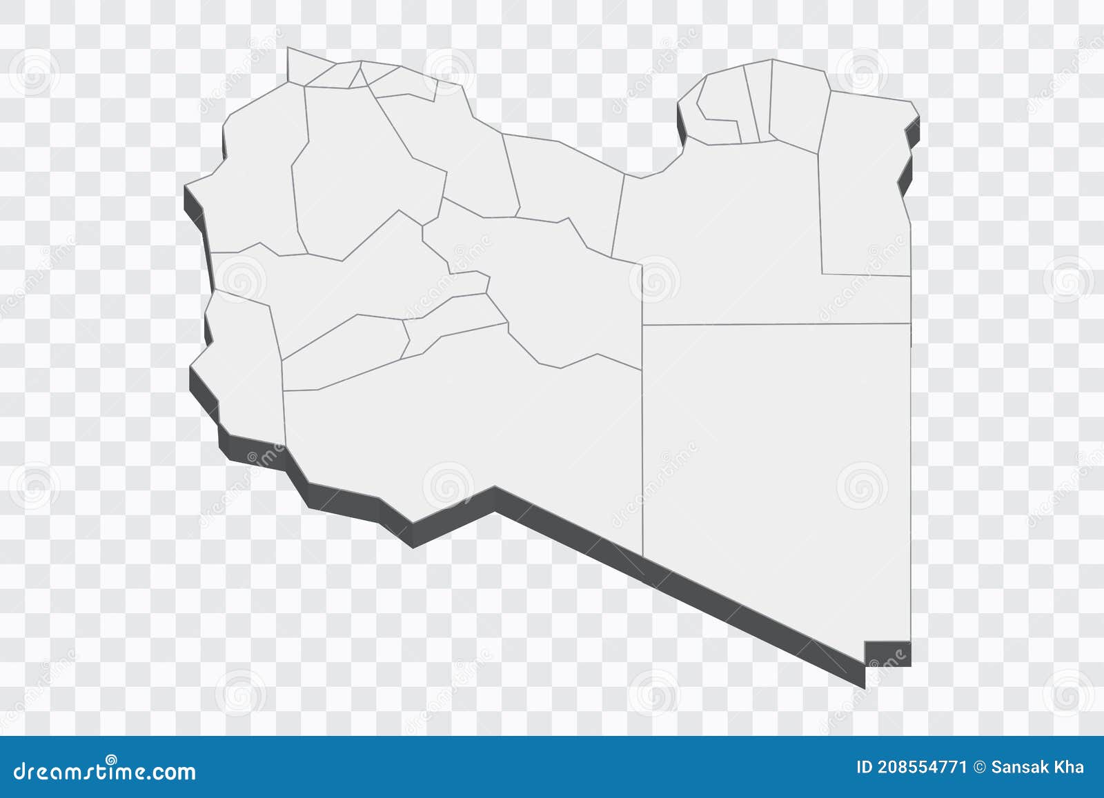 3D Map Illustration of Libya Stock Vector - Illustration of global ...
