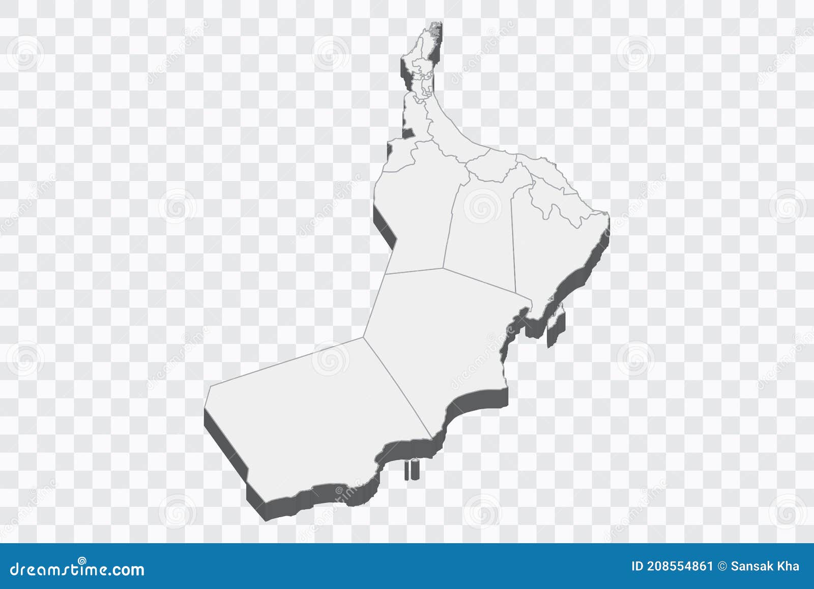3D Map Illustration of Oman Stock Vector - Illustration of vacation ...