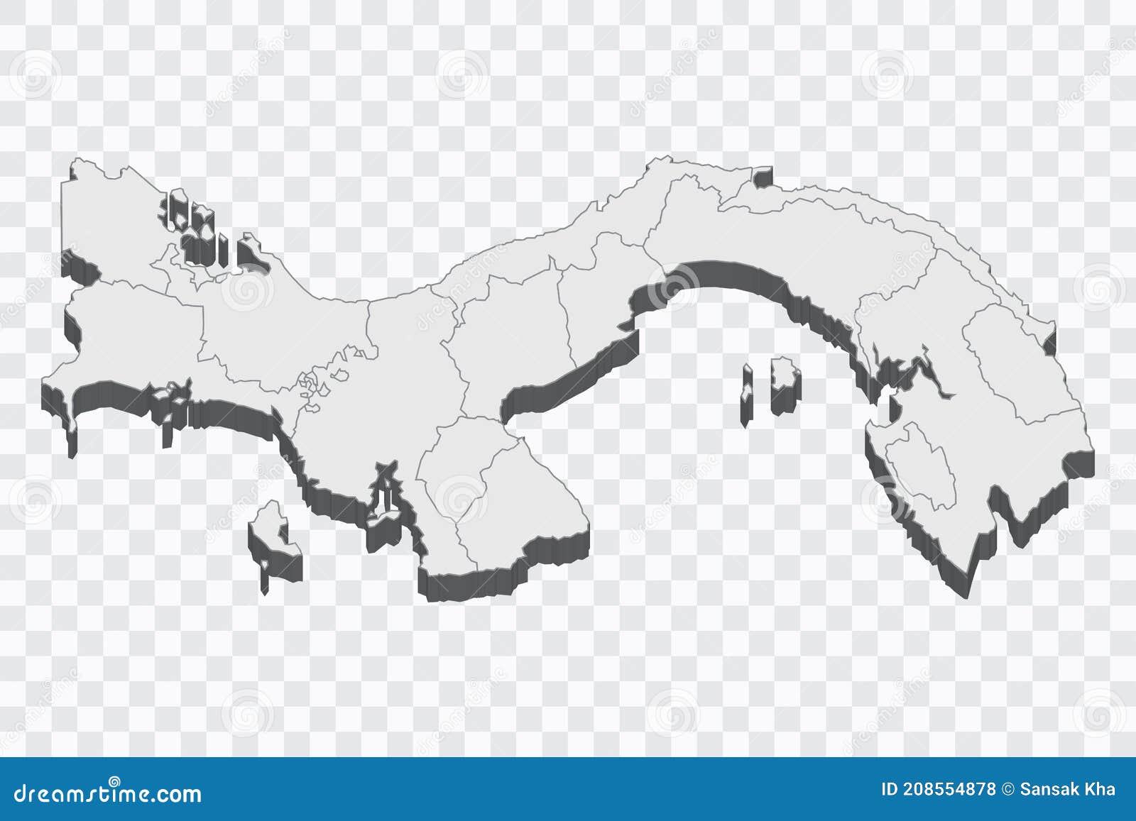 3D Map Illustration of Panama Stock Vector - Illustration of vector ...