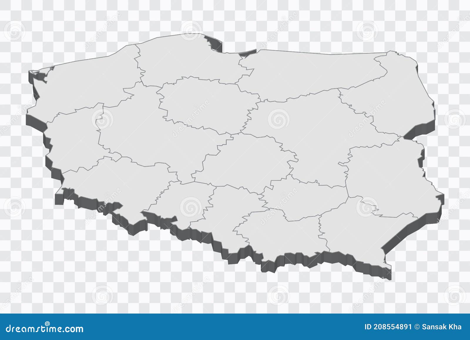 3D Map Illustration of Poland Stock Vector - Illustration of global ...