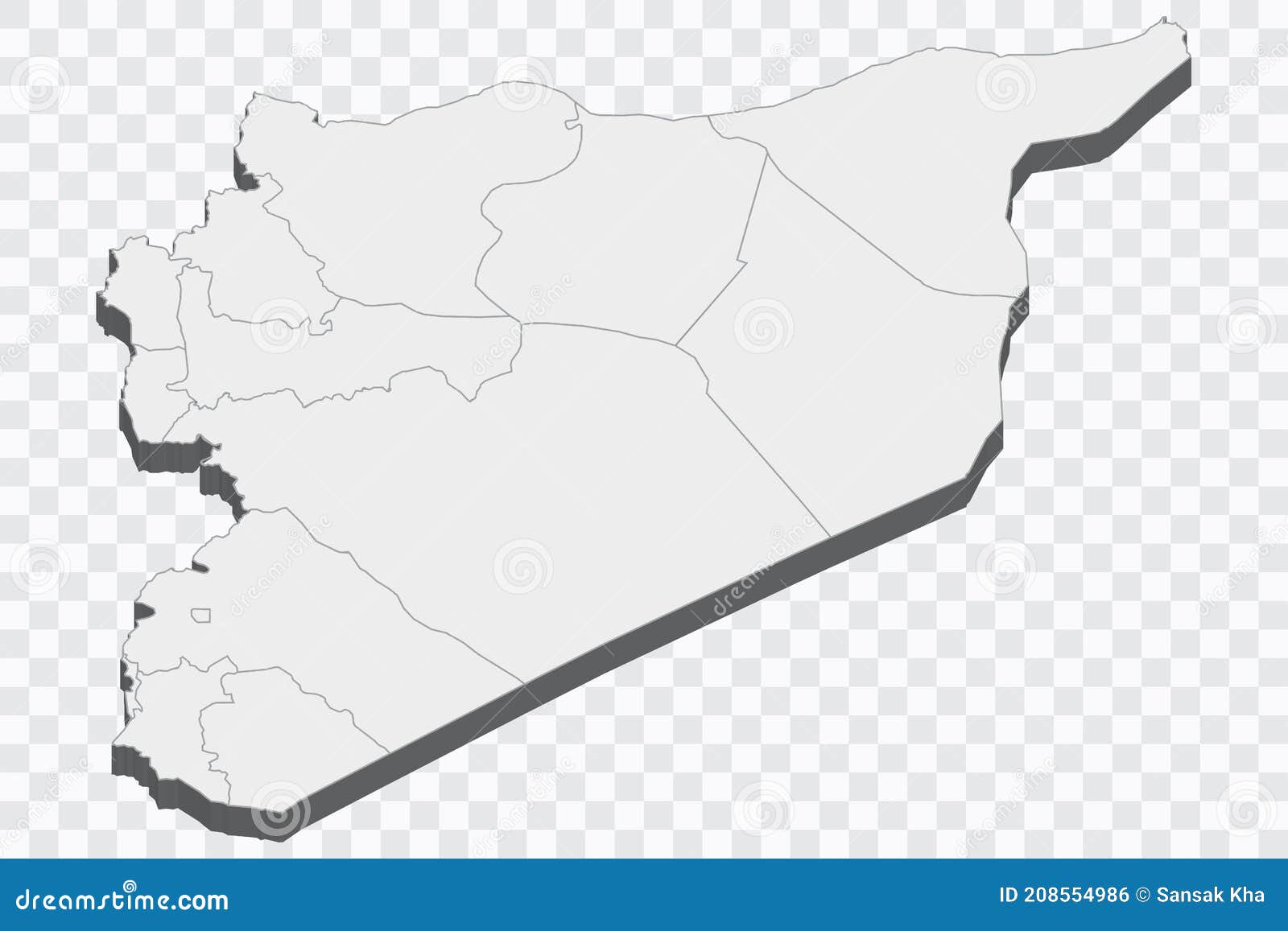 Syria Map Design With 3D Style. Blue Syria Map And National Flag ...