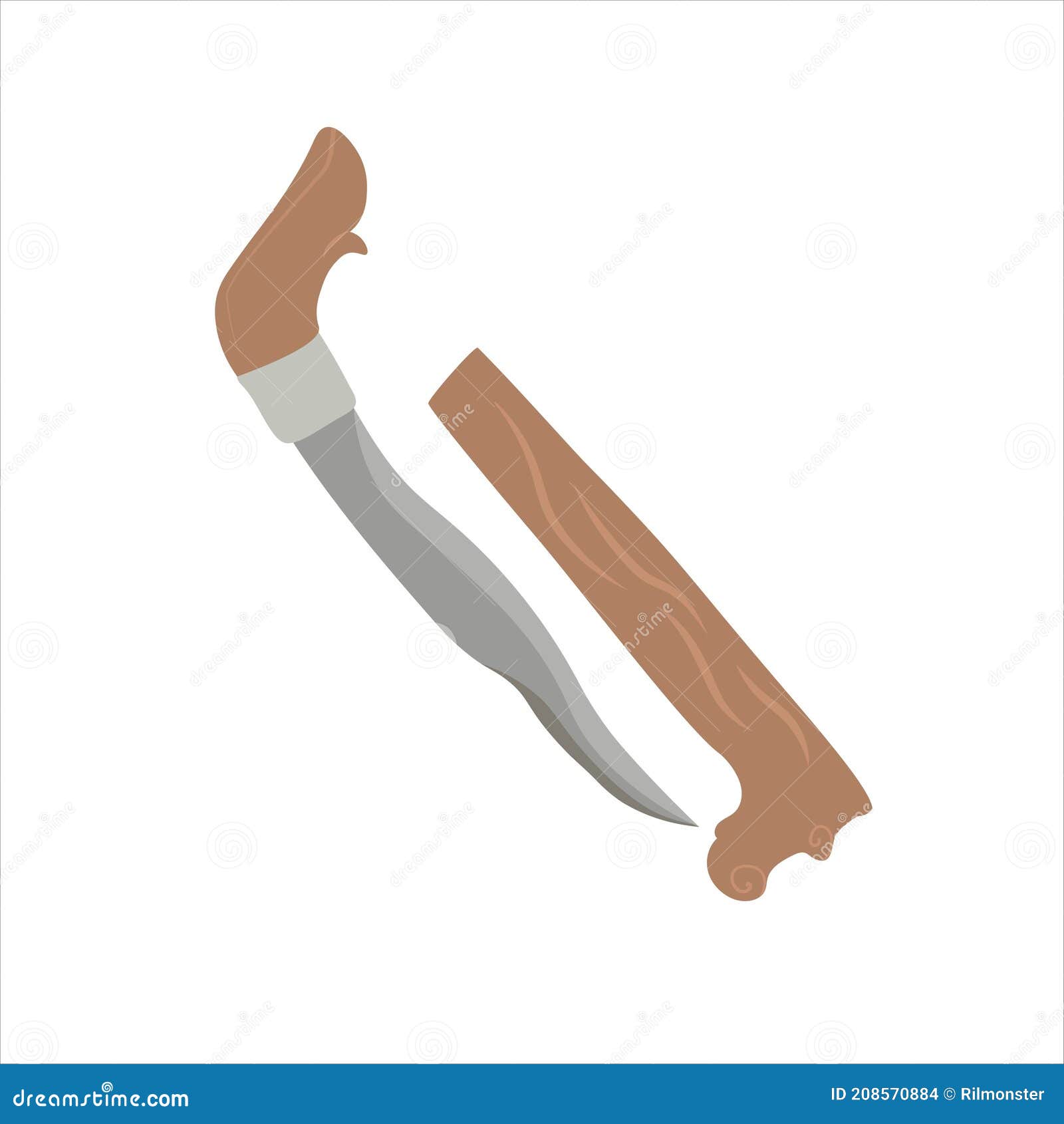 Traditional Javanese Indonesia Weapon Keris Vector Stock Vector ...