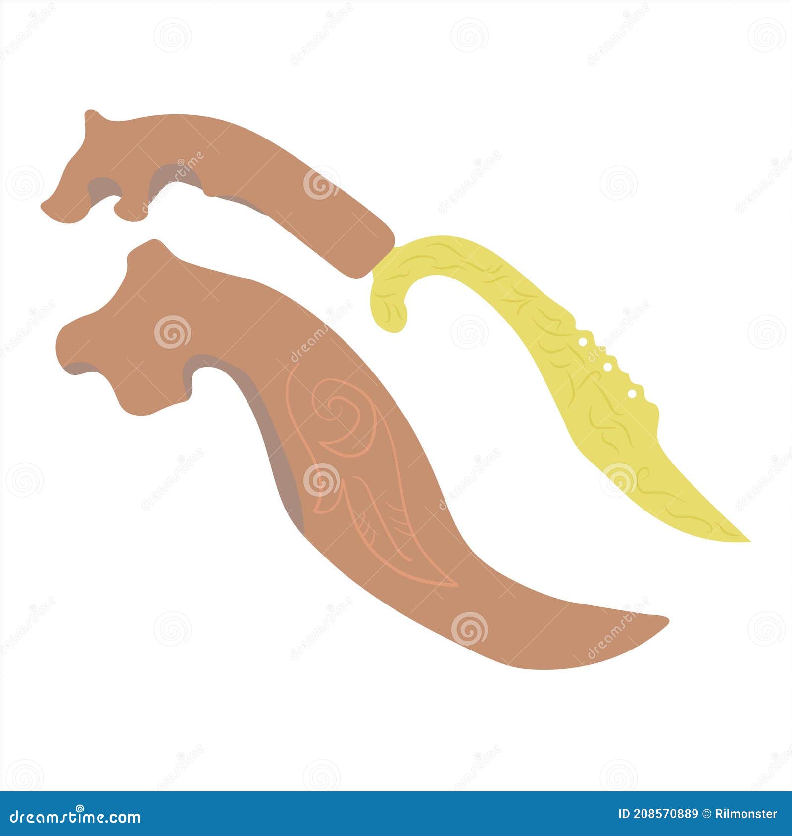Indonesia Heritage Keris Weapon Vector Illustration Stock Vector ...