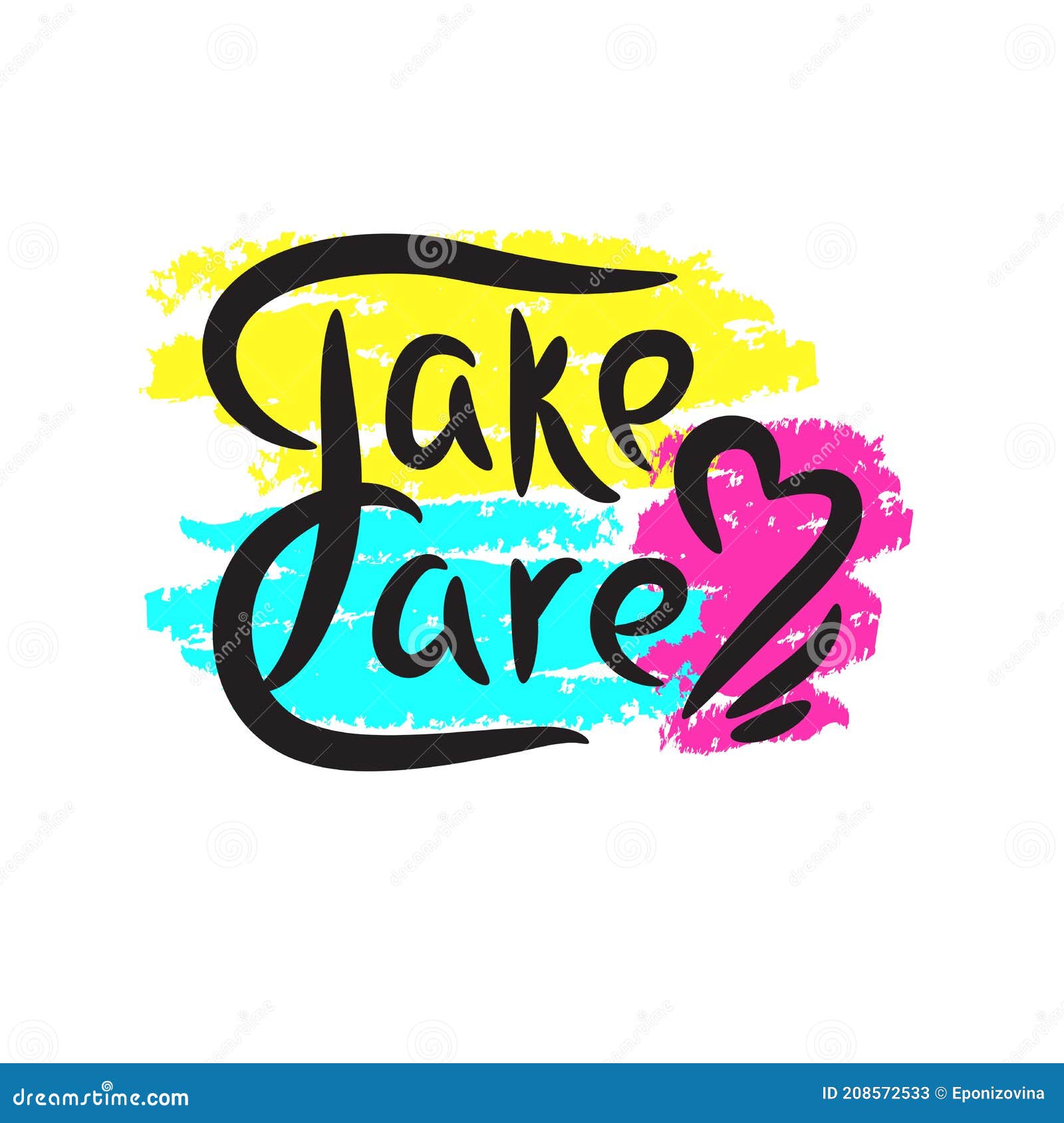 Take Care - Simple Inspire Motivational Quote. Hand Drawn Lettering ...