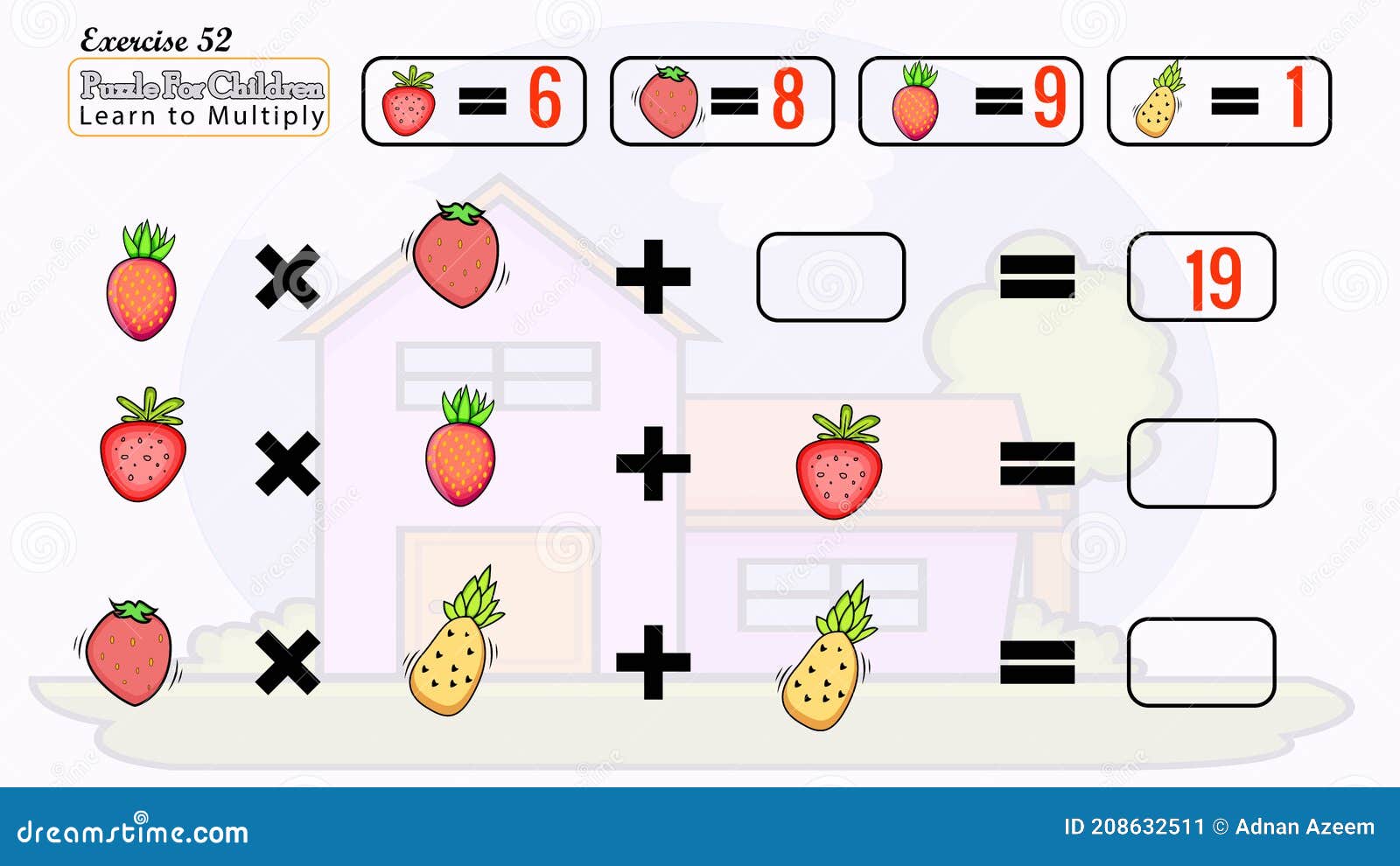 Puzzle To Kids Learn Solve it Children Learning Math Exercise 32 Stock ...