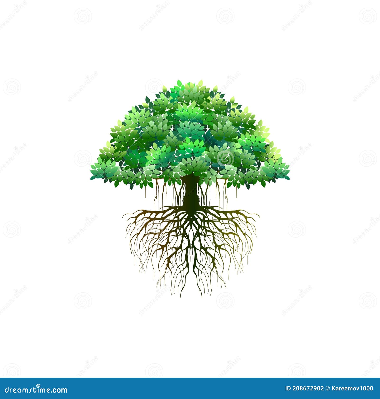 Printable Banyan Tree Image Vector Illustration | CartoonDealer.com ...