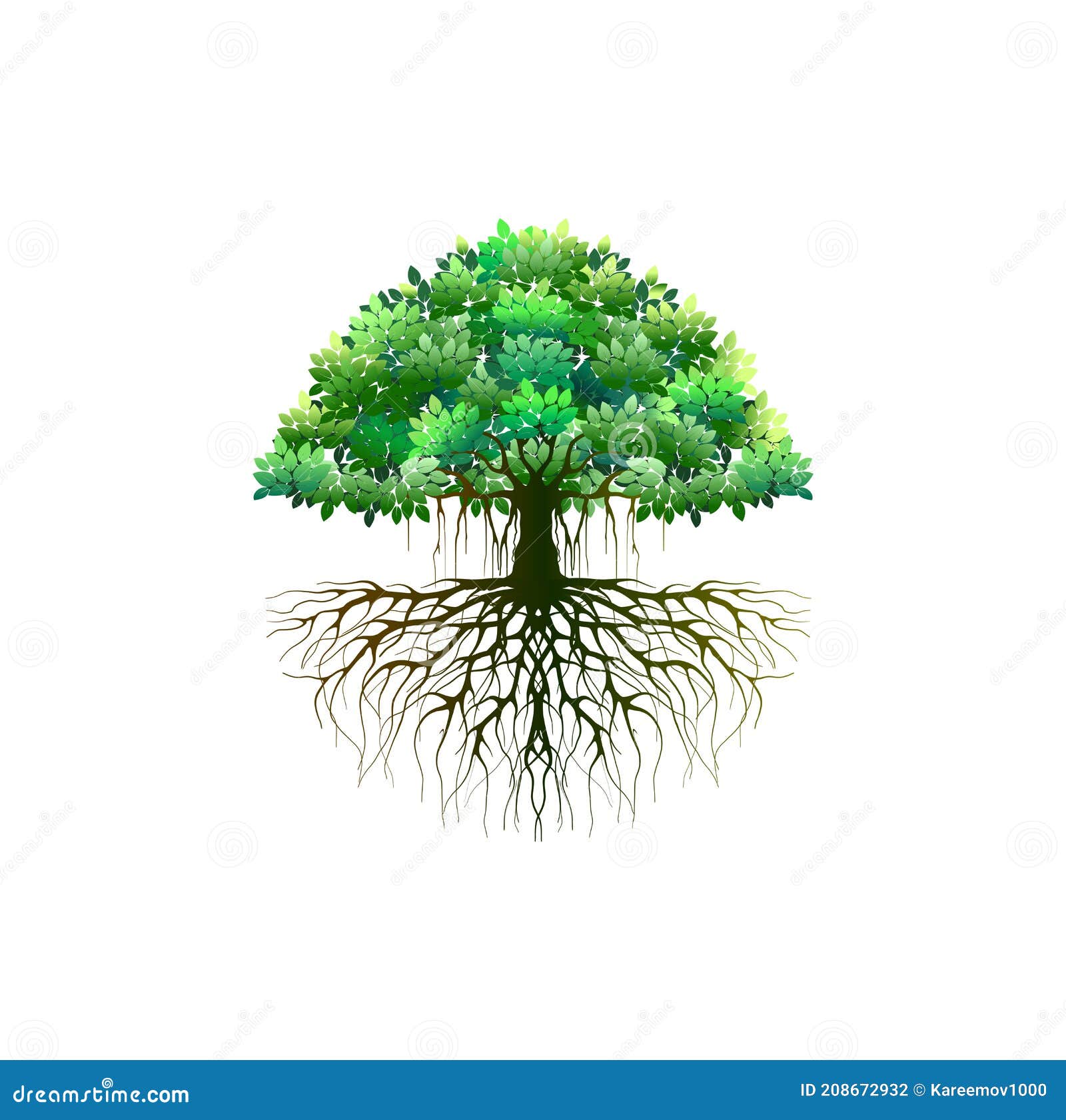 Printable Banyan Tree Image Vector Illustration | CartoonDealer.com ...