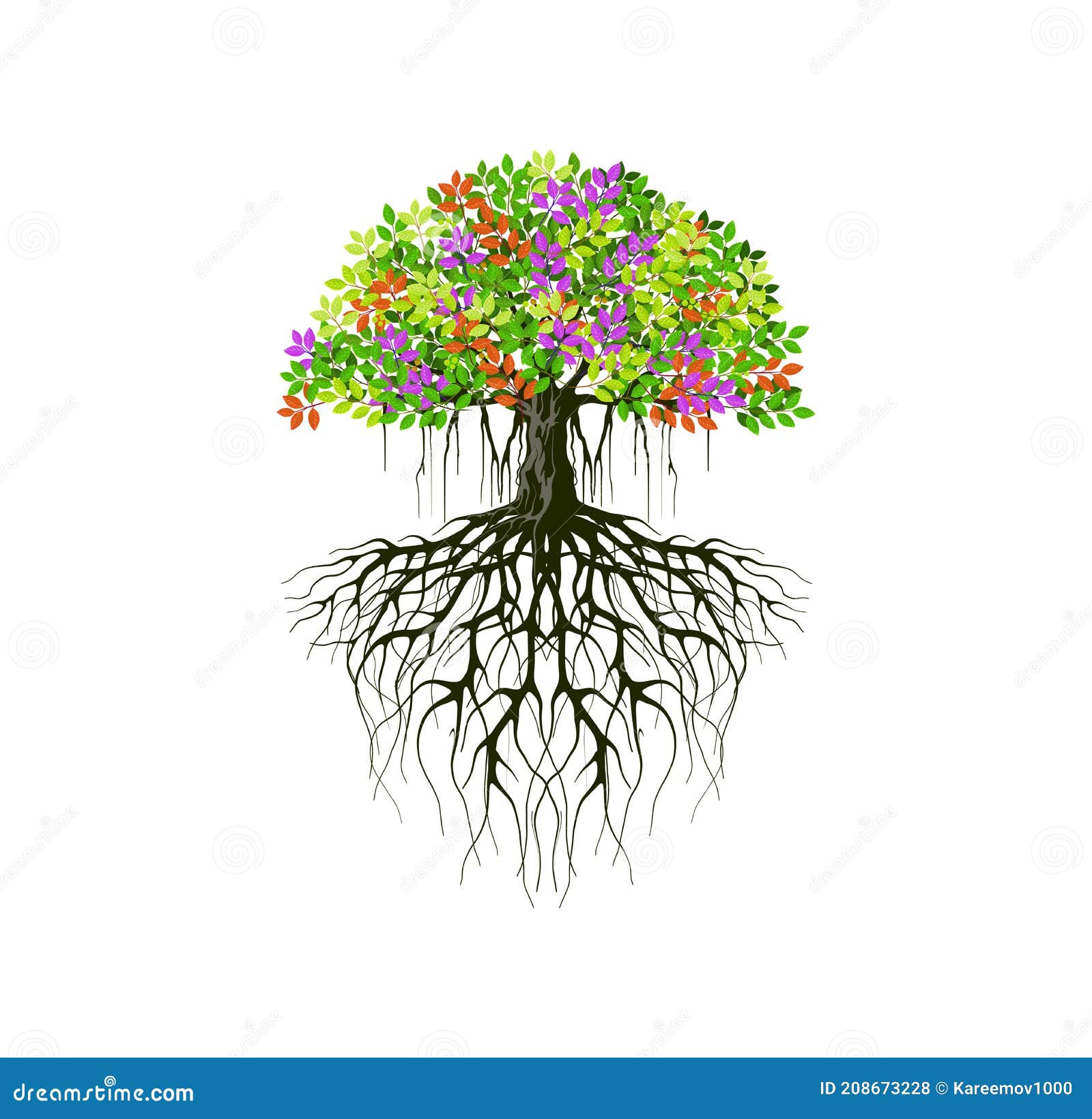 Printable Banyan Tree Image Vector Isolated Stock Vector - Illustration ...