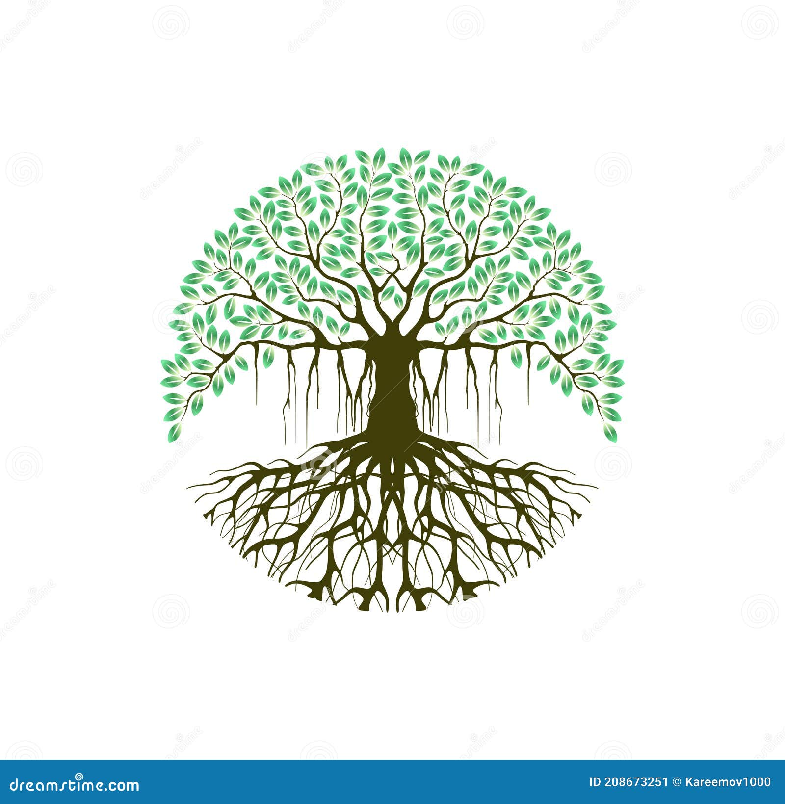 Printable Banyan Tree Image Vector Isolated Stock Vector - Illustration ...