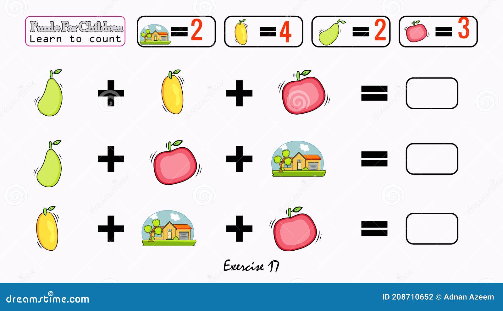 Math Chart for Kids Learning Solve it Children Fruits Math Game ...