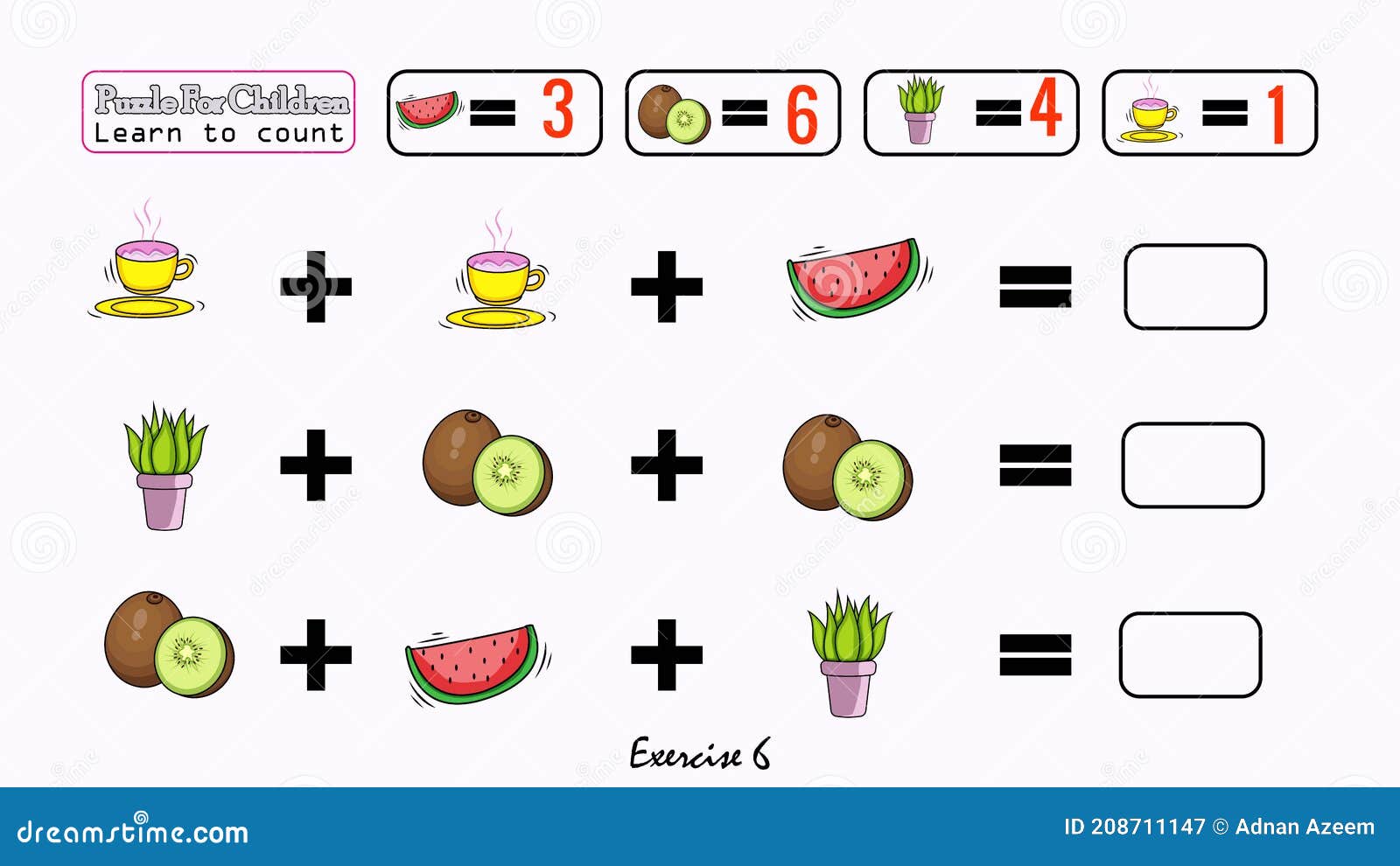 Colorful Math Work Sheet for KidsMath Chart for Kids Learning Solve it ...
