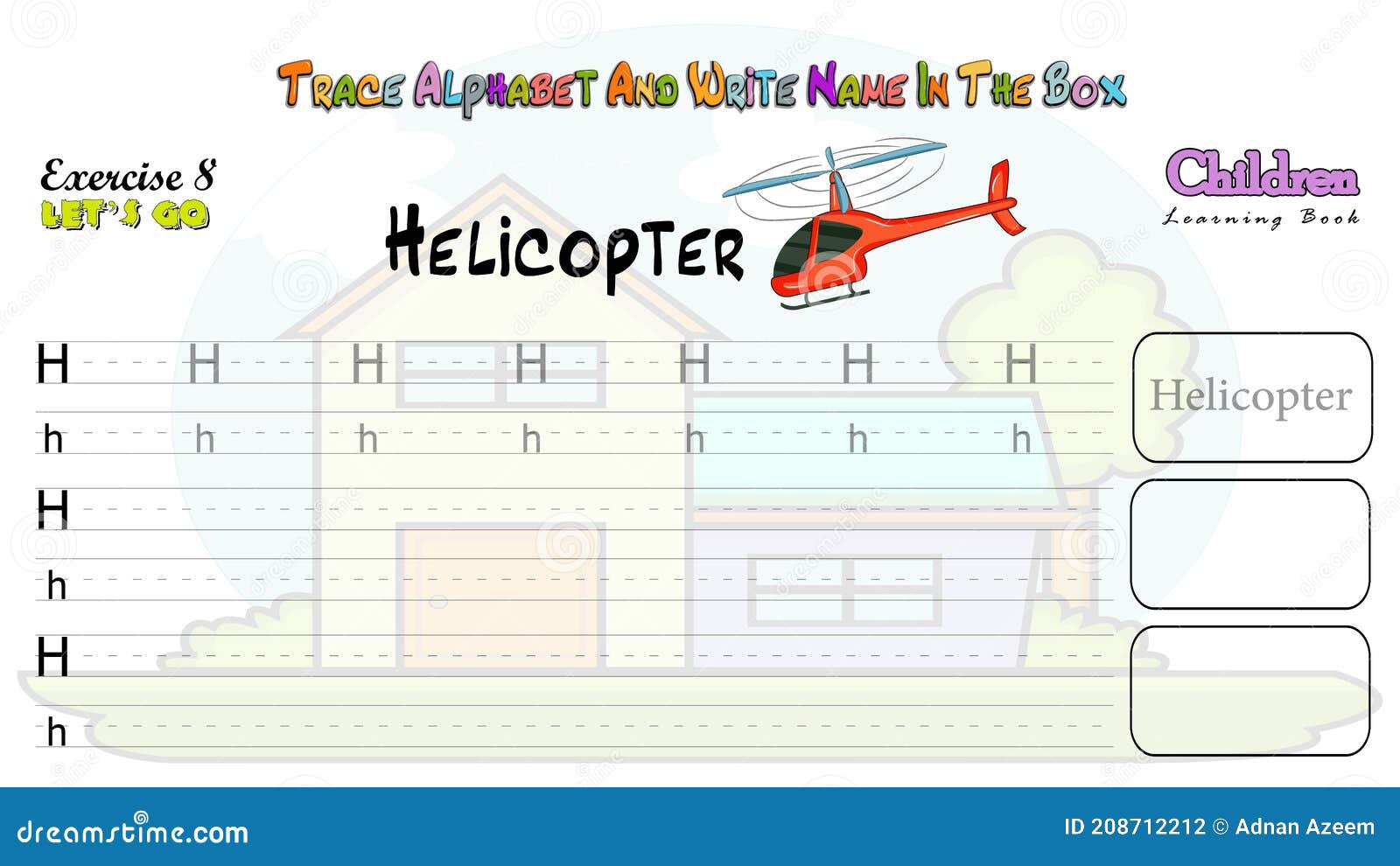 Alphabet Work Sheet for Kids Trace Alphabets and Write Name Helicopter ...