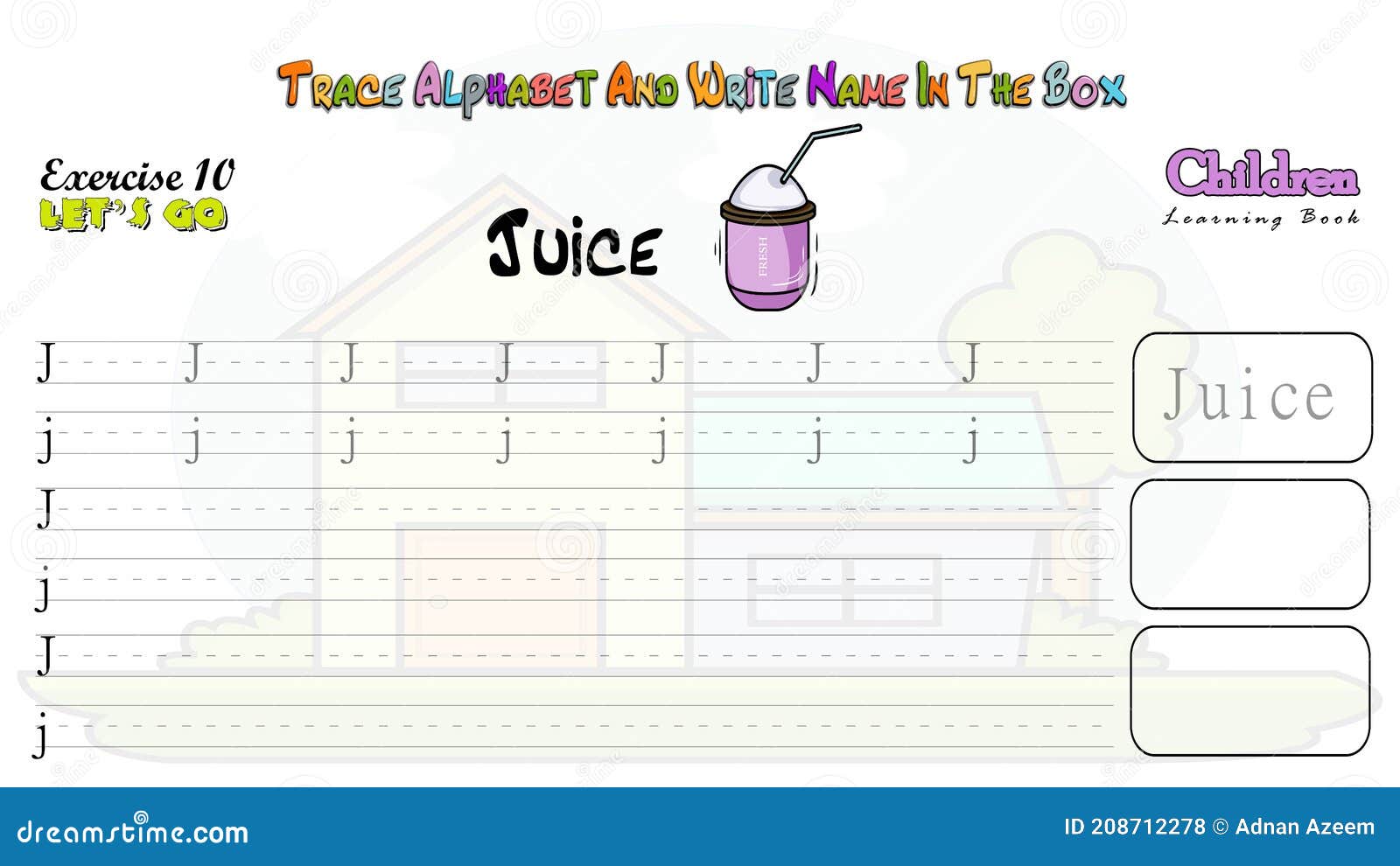 Alphabet Work Sheet for Kids Trace Alphabets and Write Name Juice in ...
