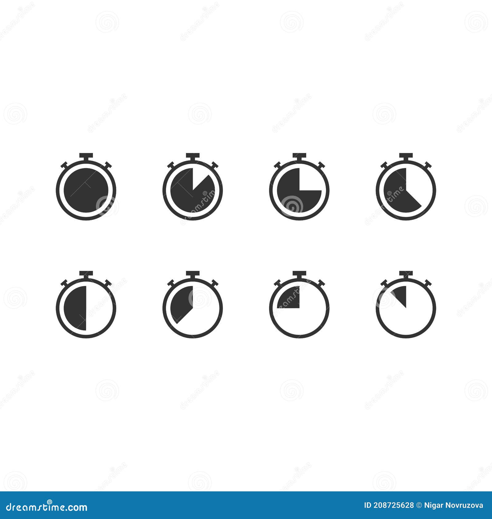 Set of Timer Symbol. Watch Vector Illustration Icon for Website and ...