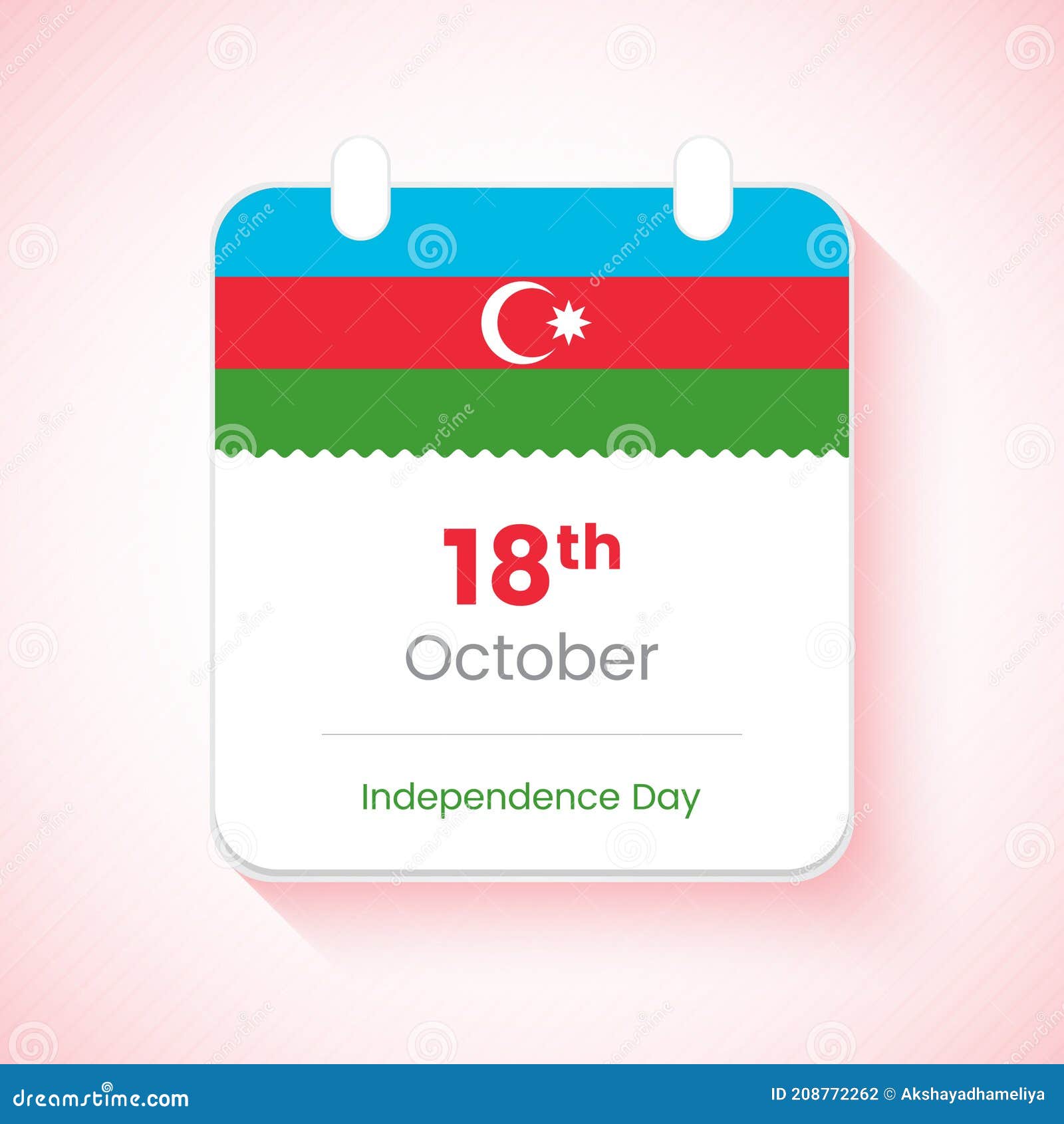 18th October Independence Day of Azerbaijan. Calendar Concept Vector ...