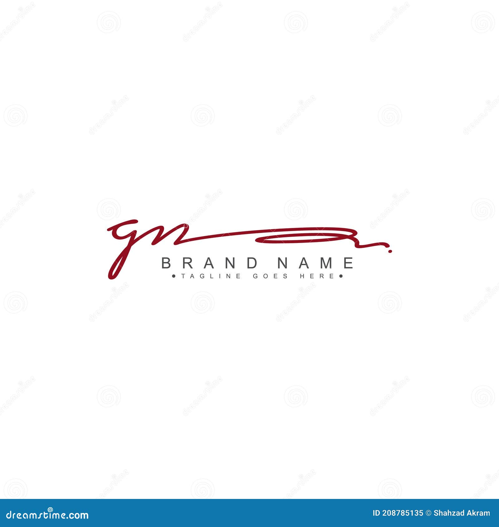 Initial Letter GN Logo - Handwritten Signature Logo Stock Vector ...