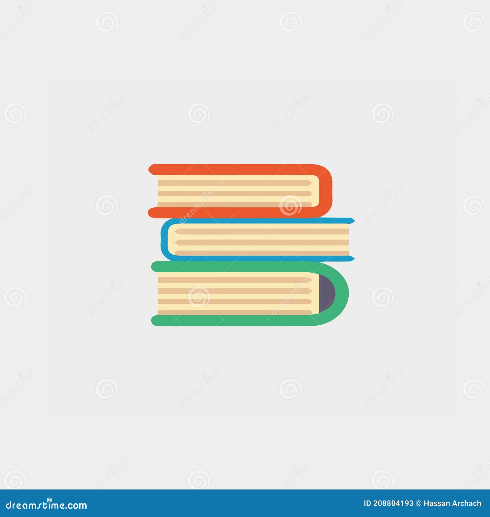 Boock Flat Vector Illustration School and Education Icon Theme. Stock ...