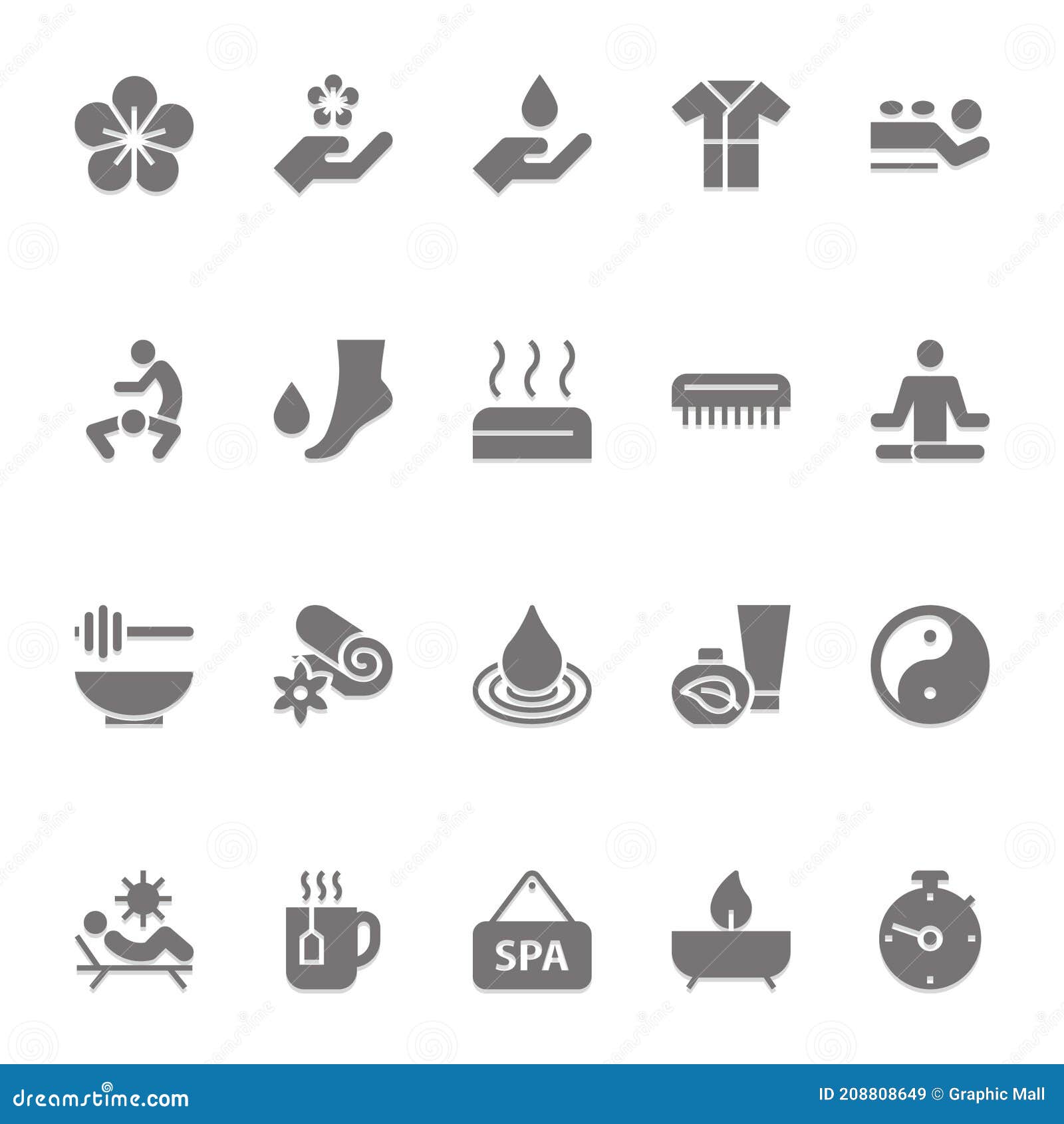 Glyph Icons for Beauty and Spa. Stock Vector - Illustration of cream ...