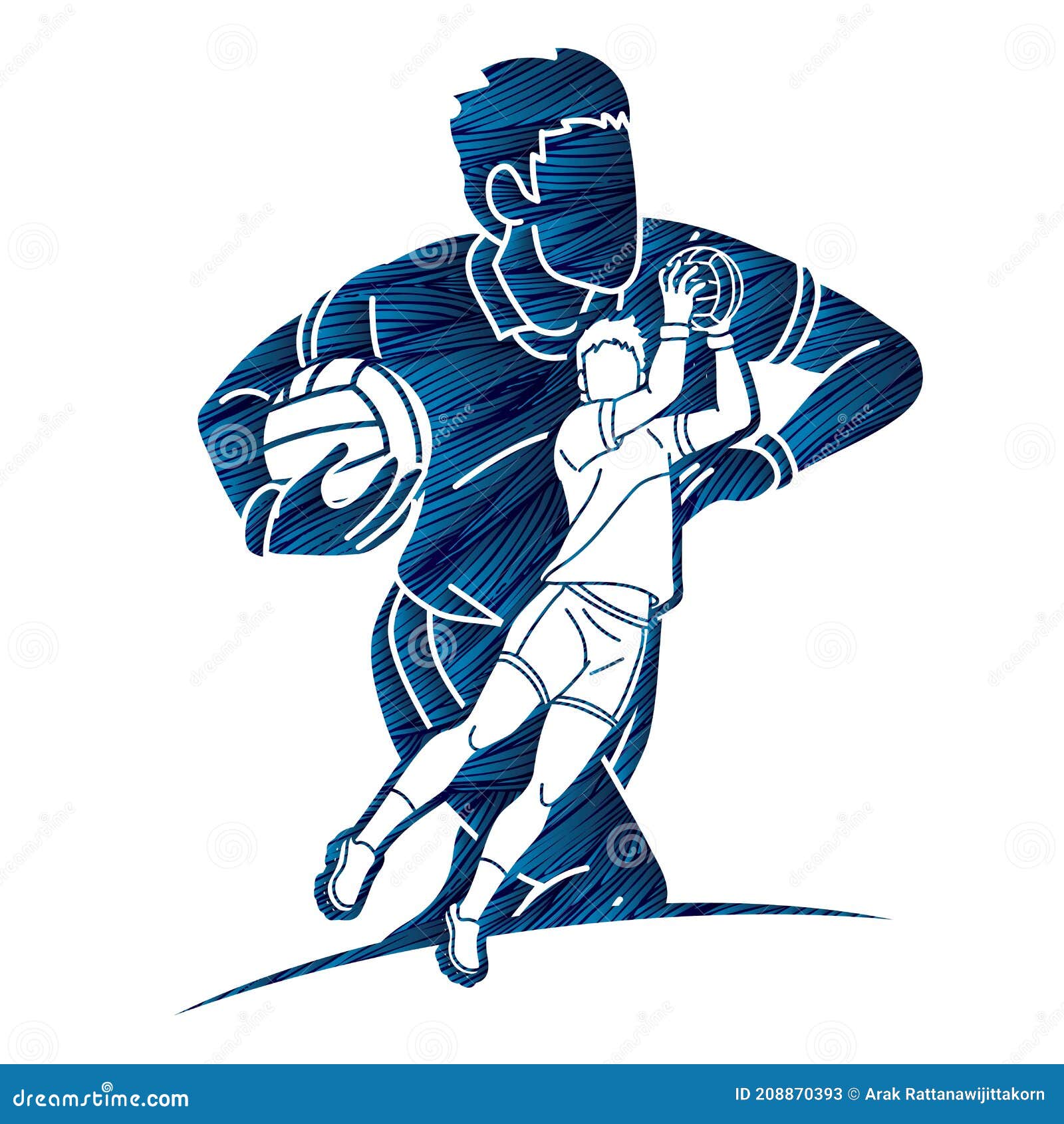Group of Gaelic Football Men Players Action Cartoon Graphic Vector ...