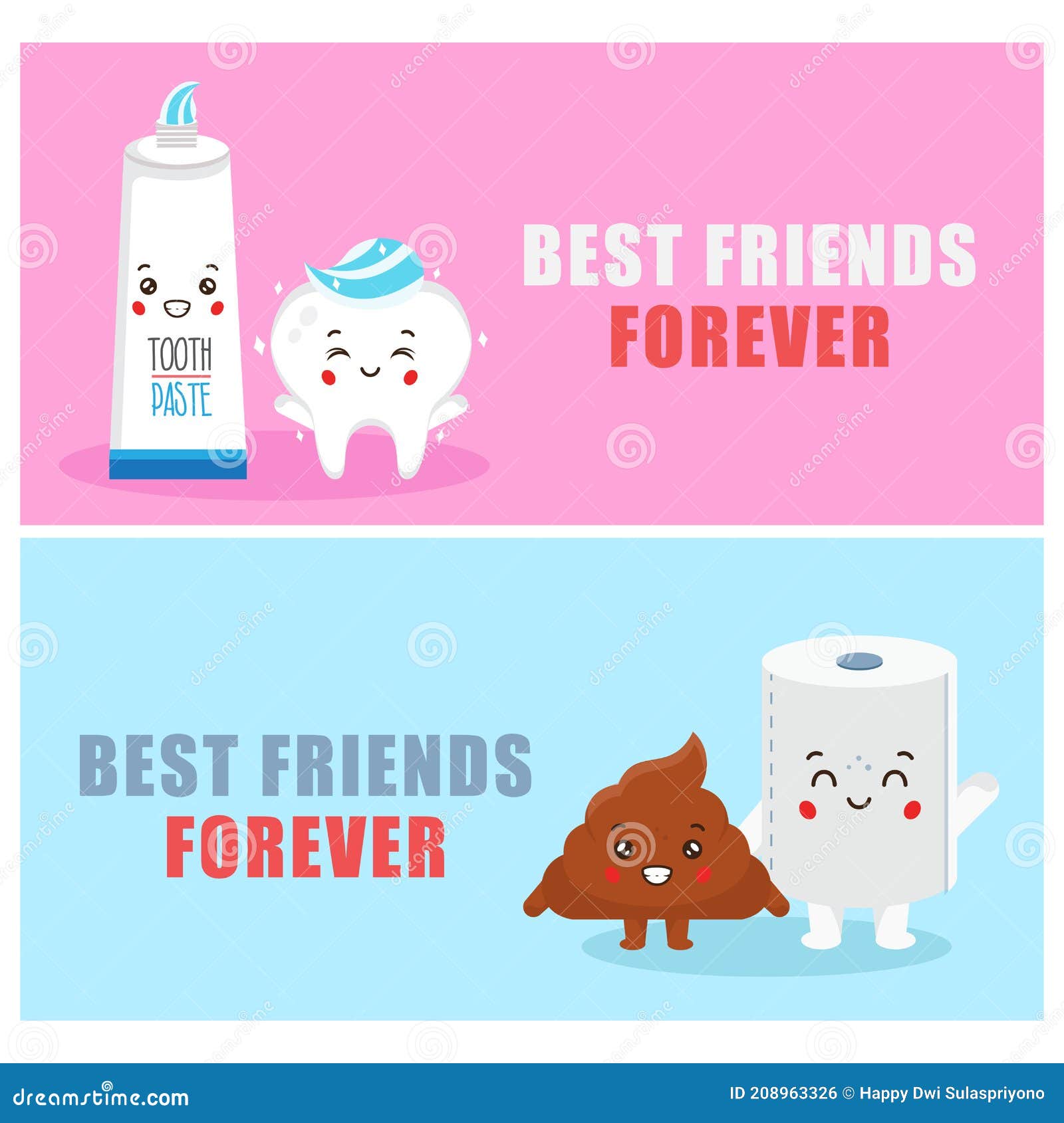 Hand Drawn Inseparable Friends Banner Stock Vector - Illustration of ...