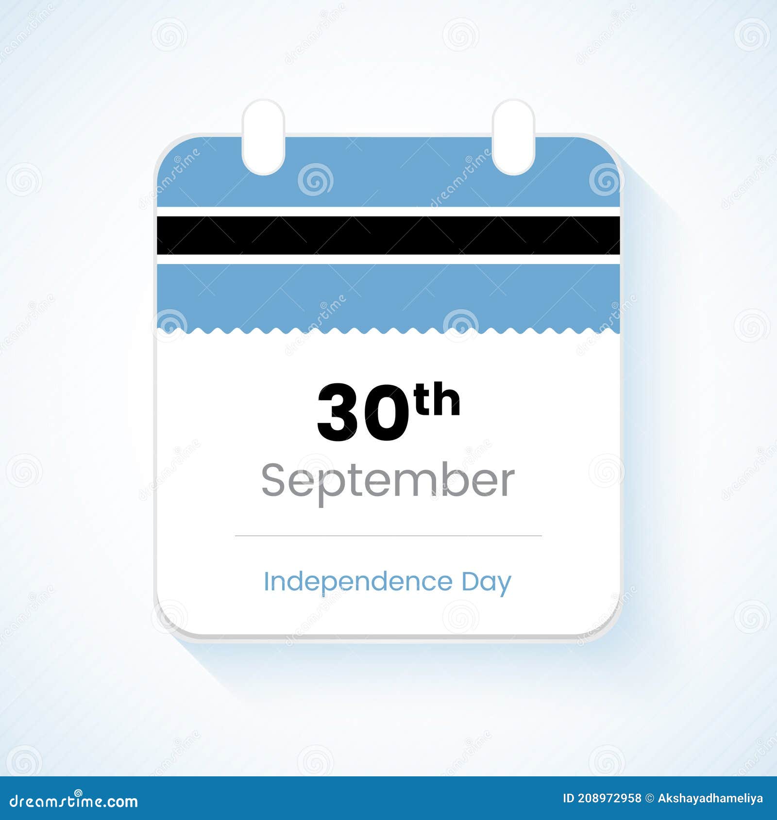 30th September Independence Day of Botswana. Modern Country Calendar ...
