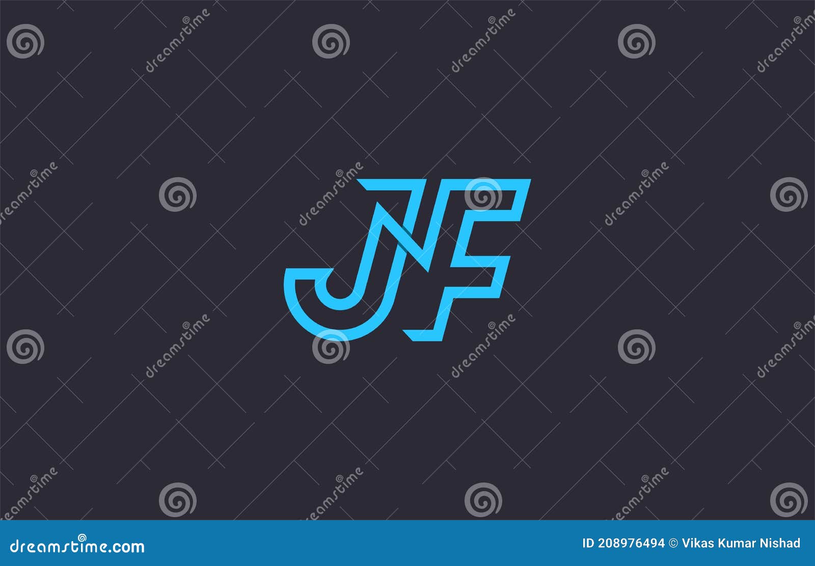 Joined Alphabet Letter JF Logo Stock Vector - Illustration of capital ...