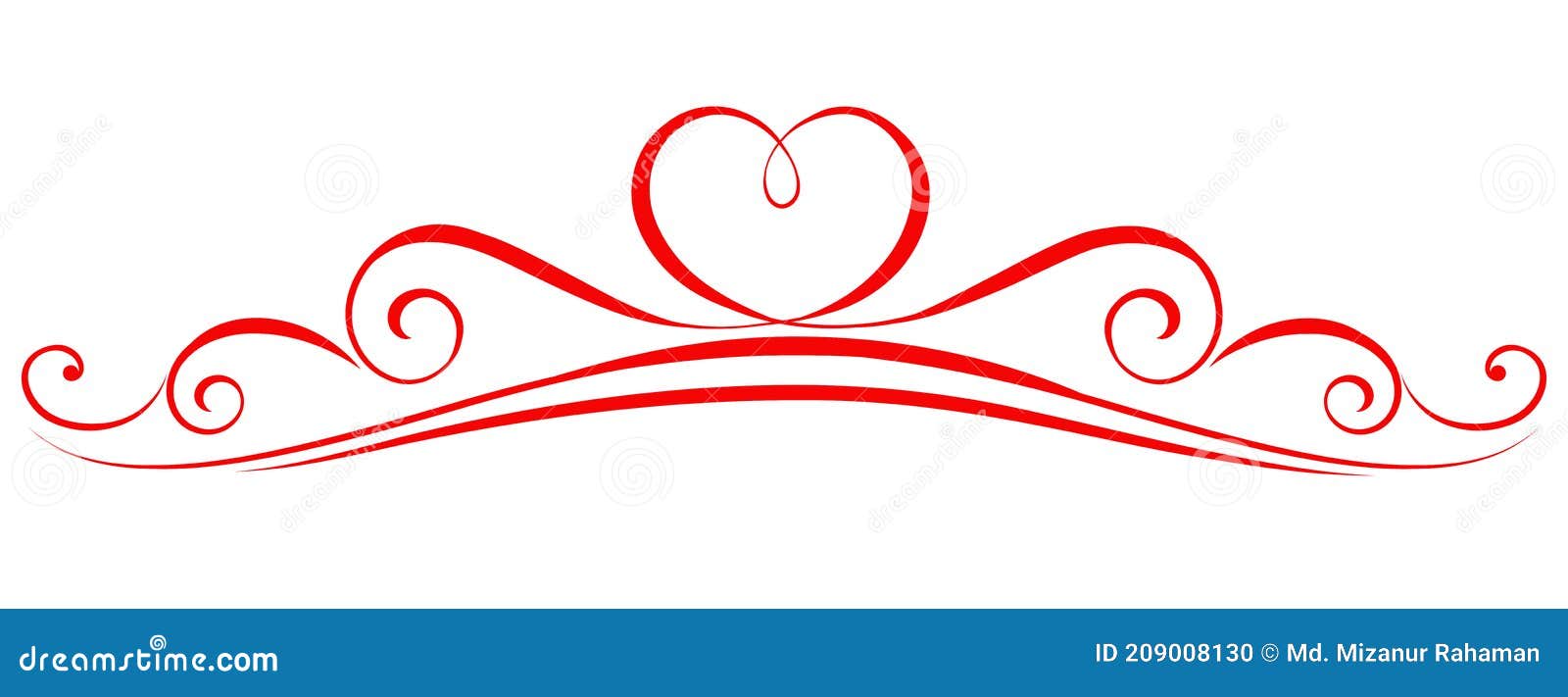 Fancy Red Heart Outline