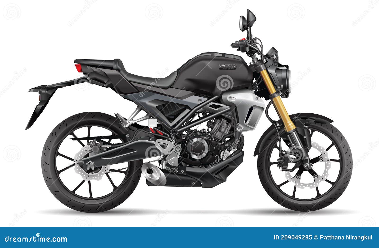 Realistic Motorcycle Drawing With Expressive Character Design Stock ...