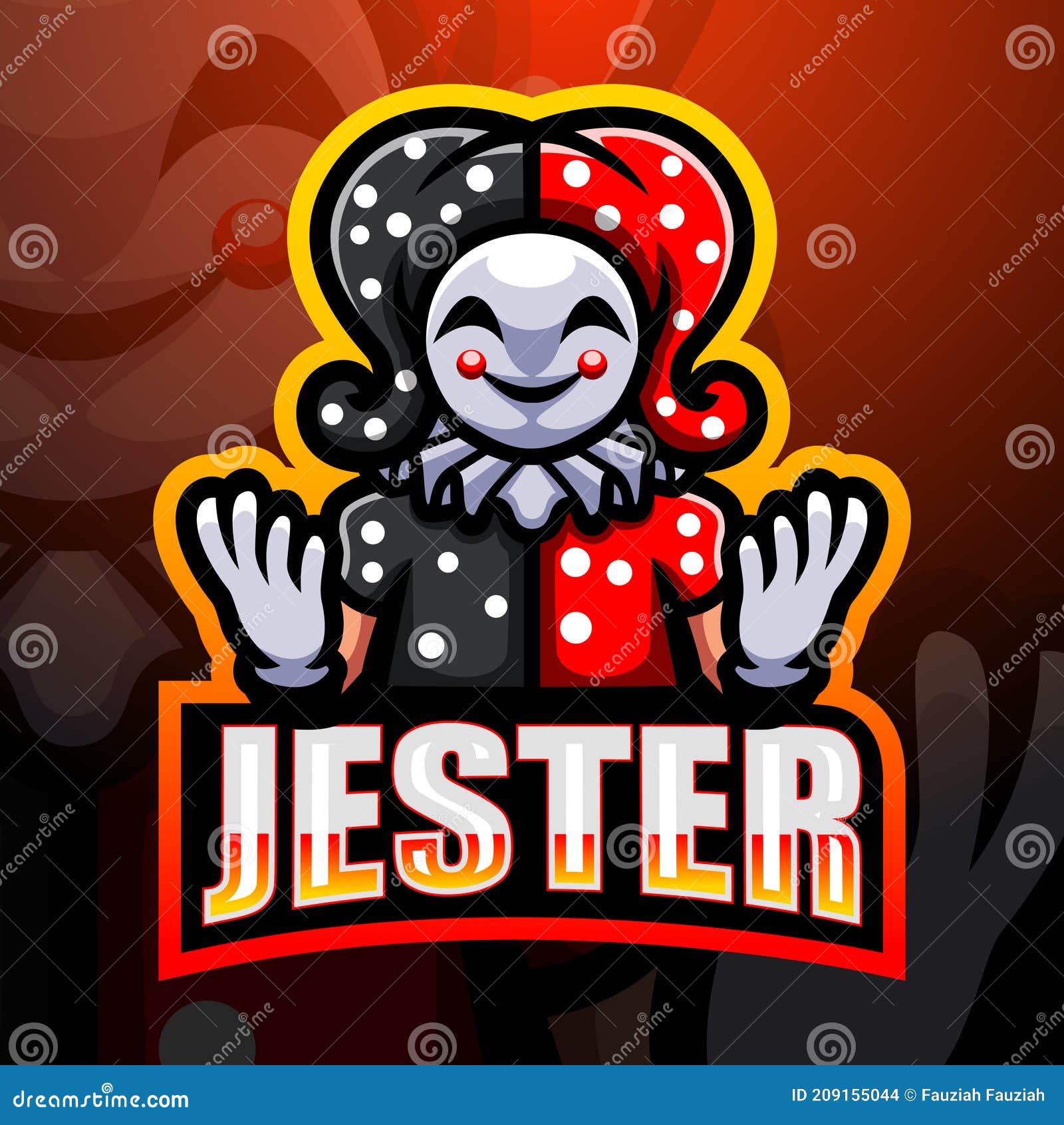Jester Mascot Esport Logo Design Stock Vector - Illustration of logo ...