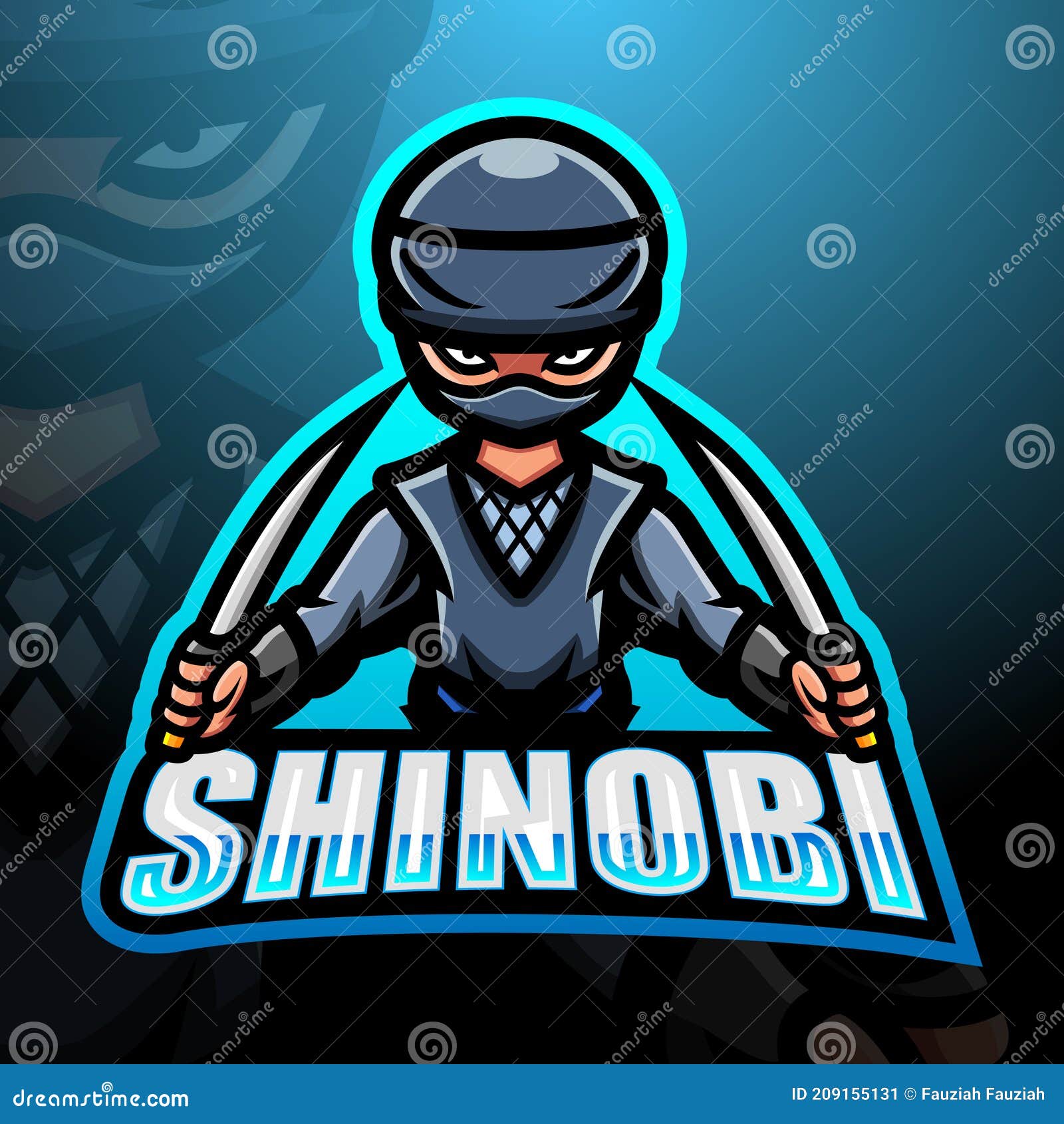 Shinobi Mascot Esport Logo Design Stock Vector - Illustration of gamer ...