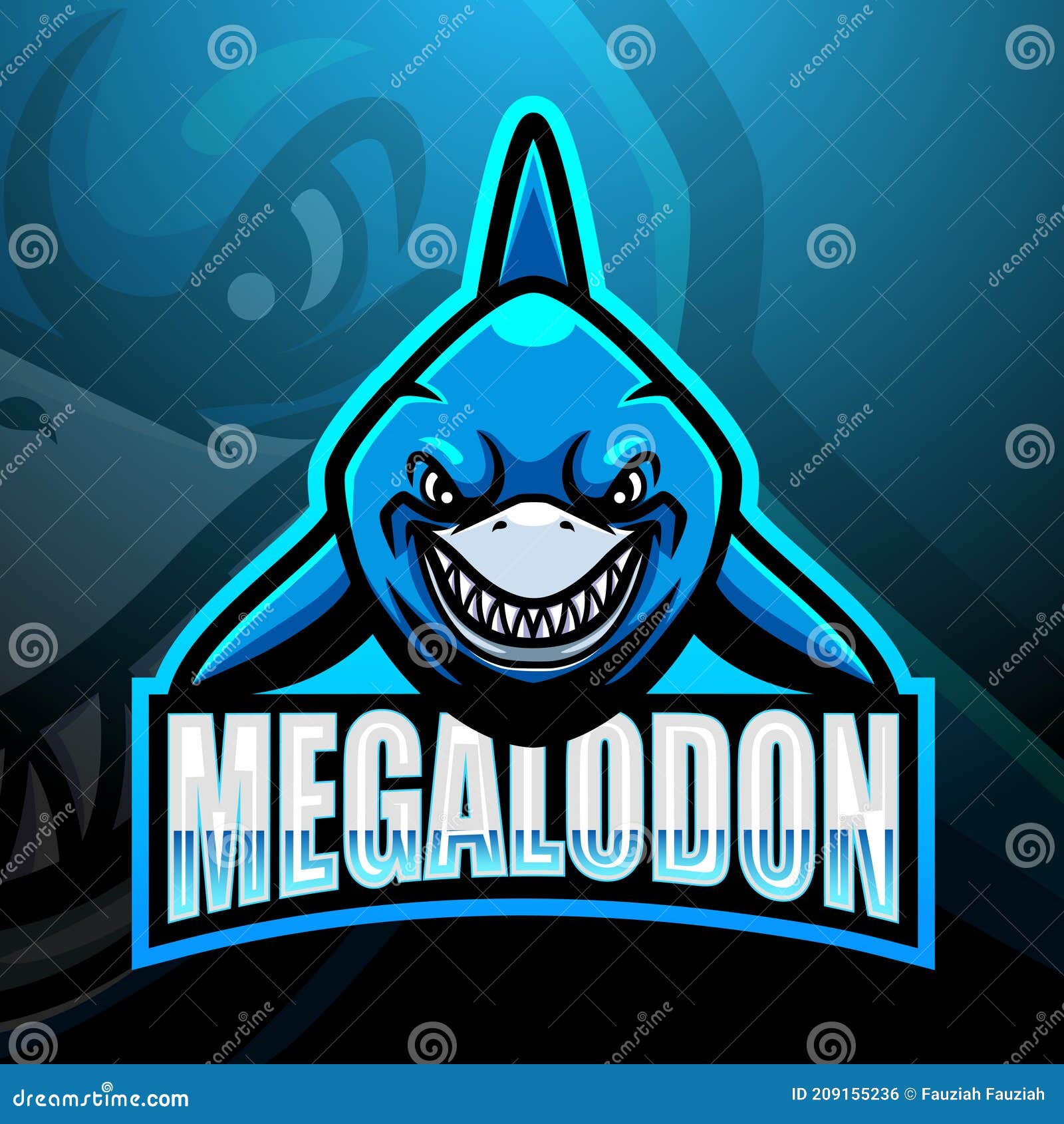 Megalodon Mascot Esport Logo Design Stock Vector - Illustration of ...