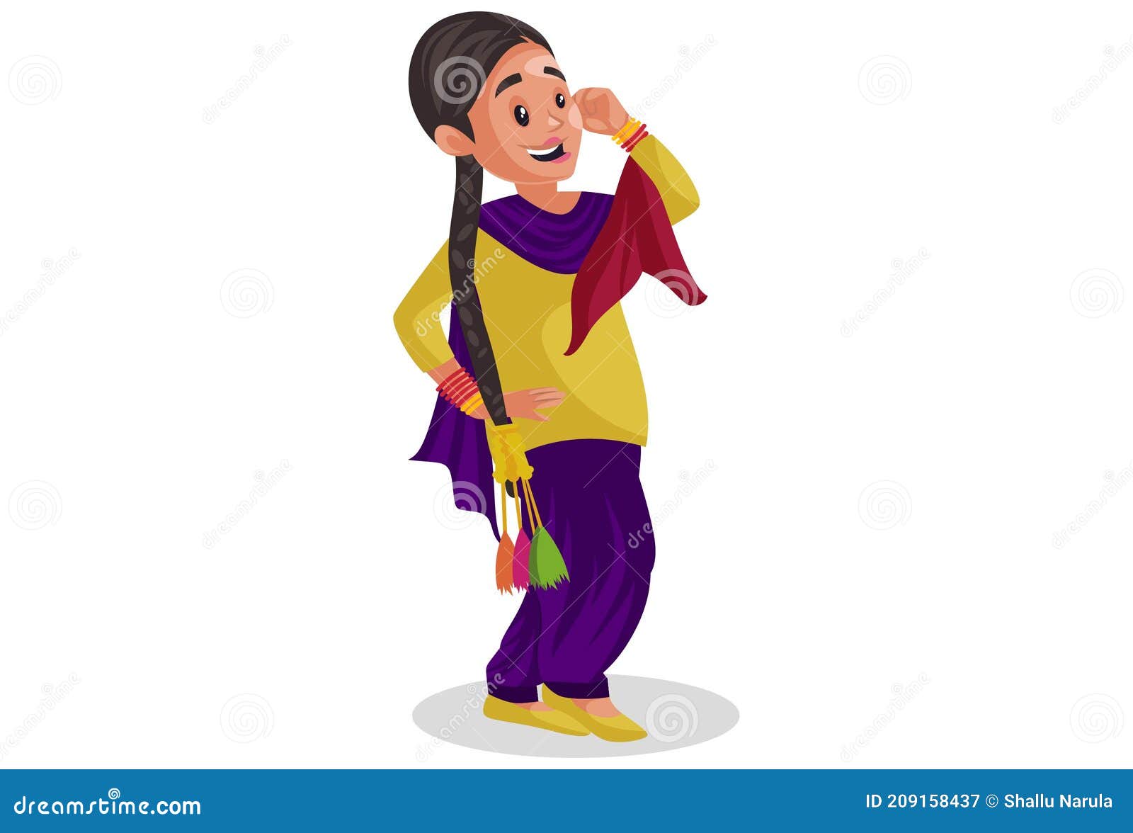Vector Graphic Illustration of Punjabi Girl Stock Vector - Illustration ...