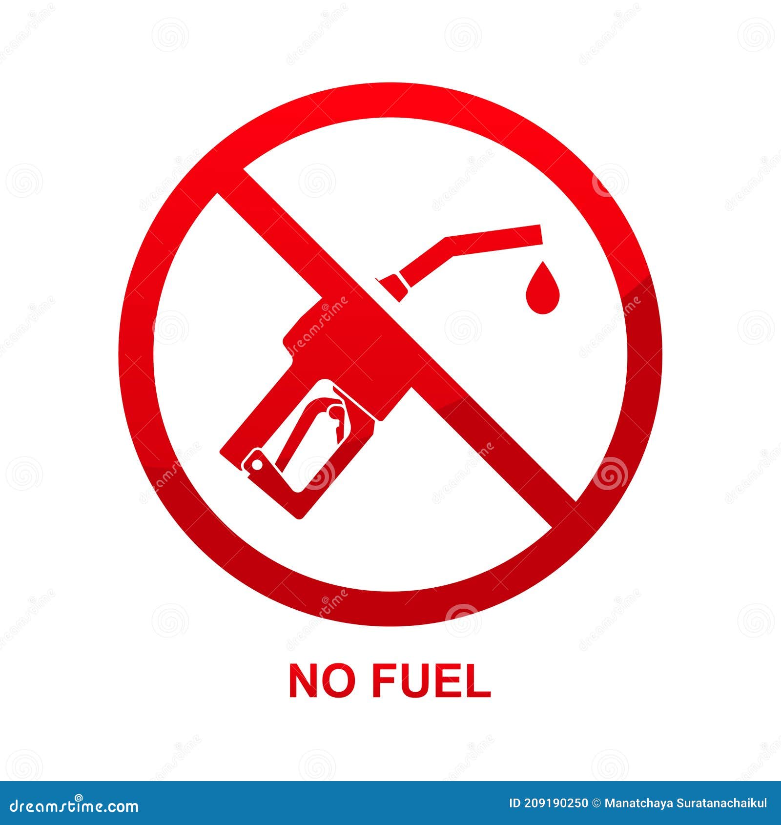 No Fuel Sign Isolated on White Background Stock Illustration ...