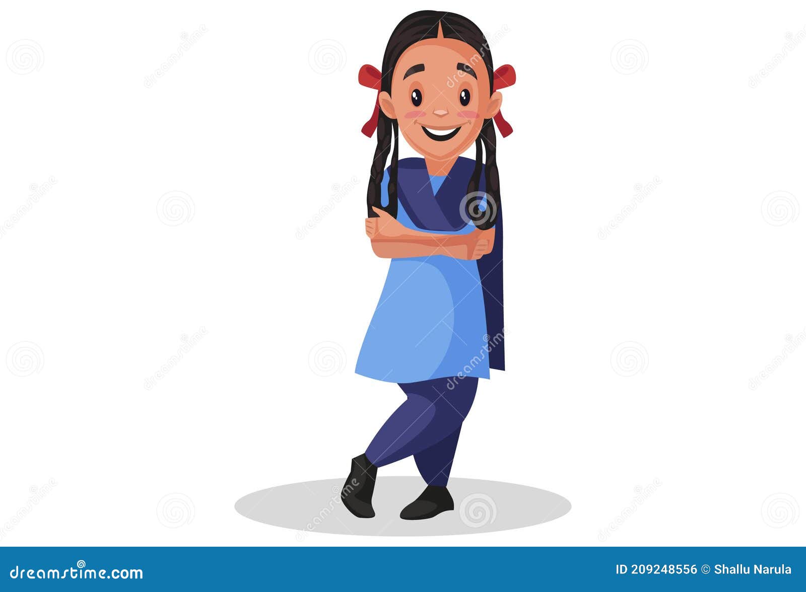 Vector Graphic Illustration of School Girl Stock Vector - Illustration ...