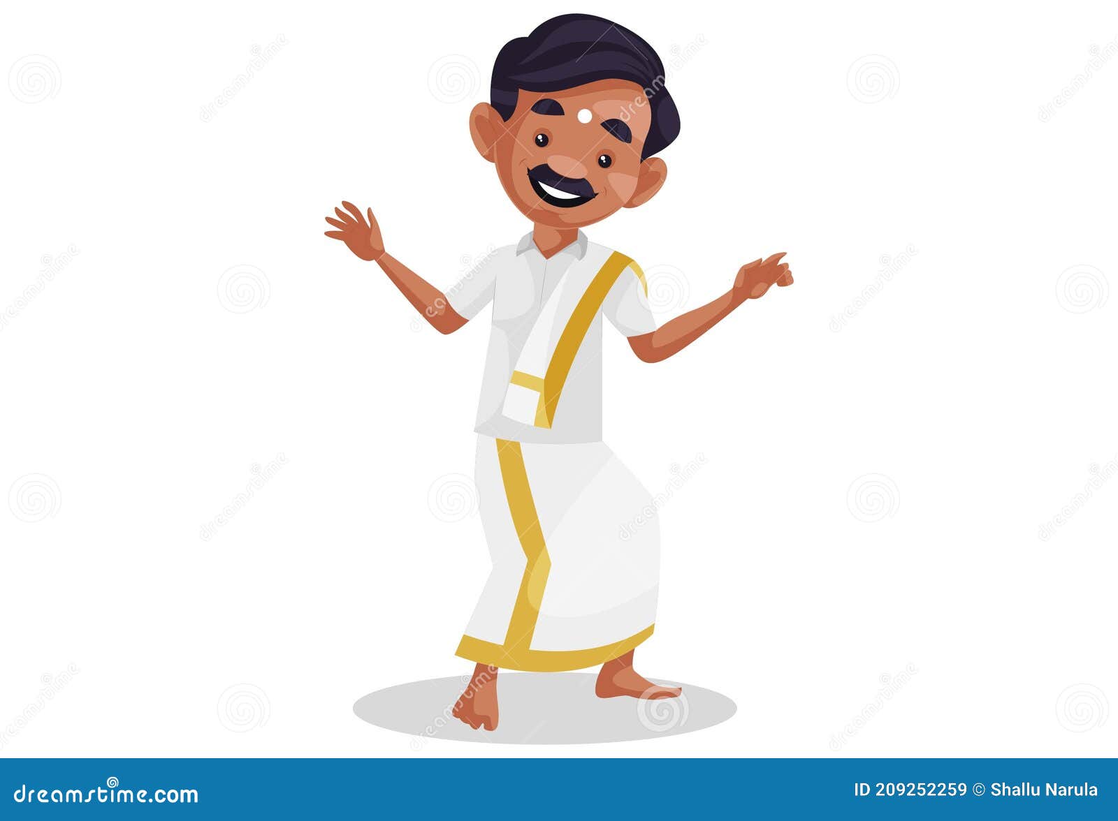 Vector Graphic Illustration of Tamil Man Stock Vector - Illustration of ...