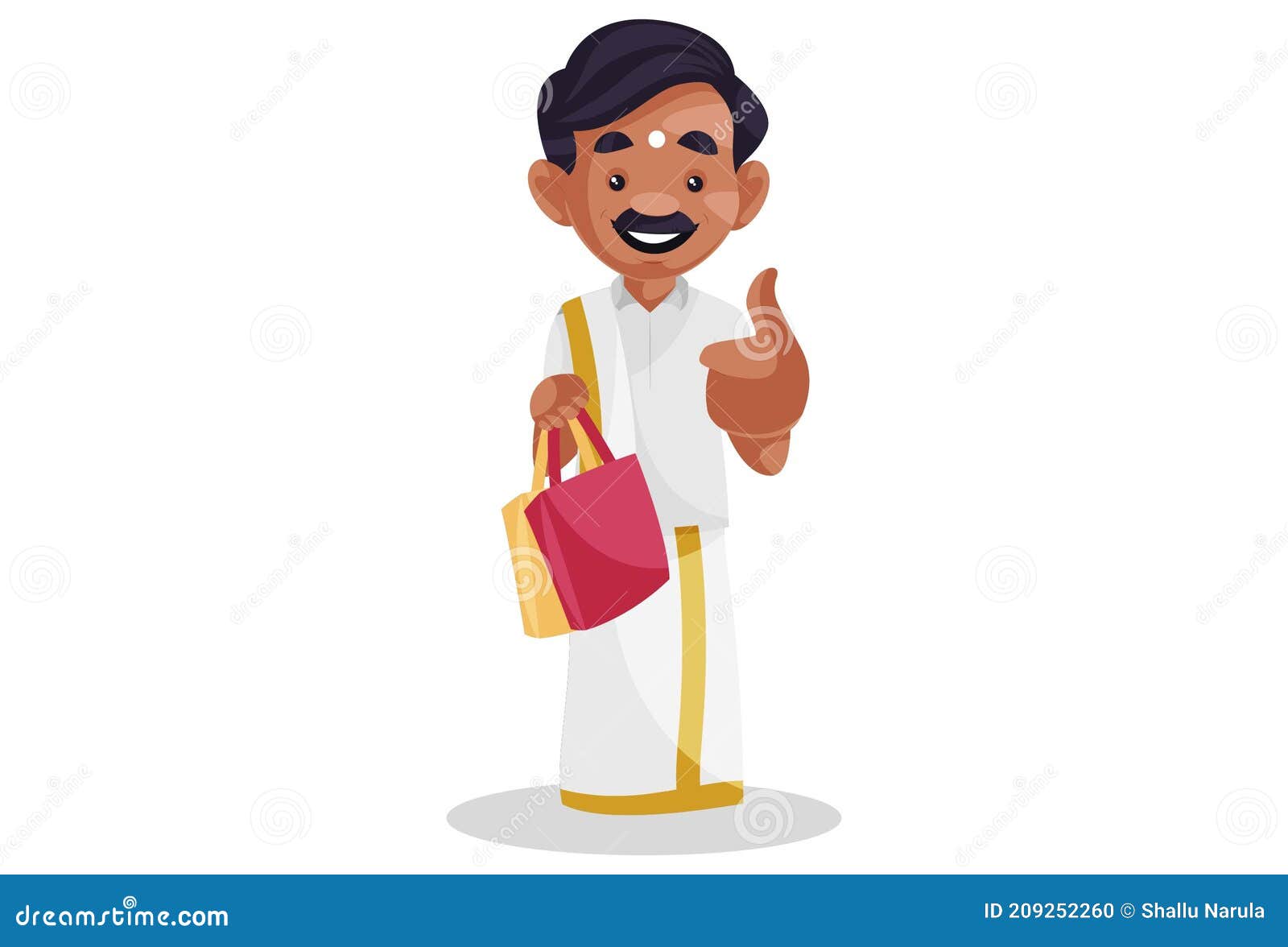 Vector Graphic Illustration of Tamil Man Stock Vector - Illustration of ...