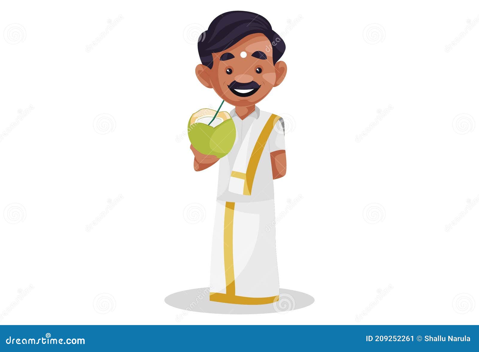 Vector Graphic Illustration of Tamil Man Stock Vector - Illustration of ...