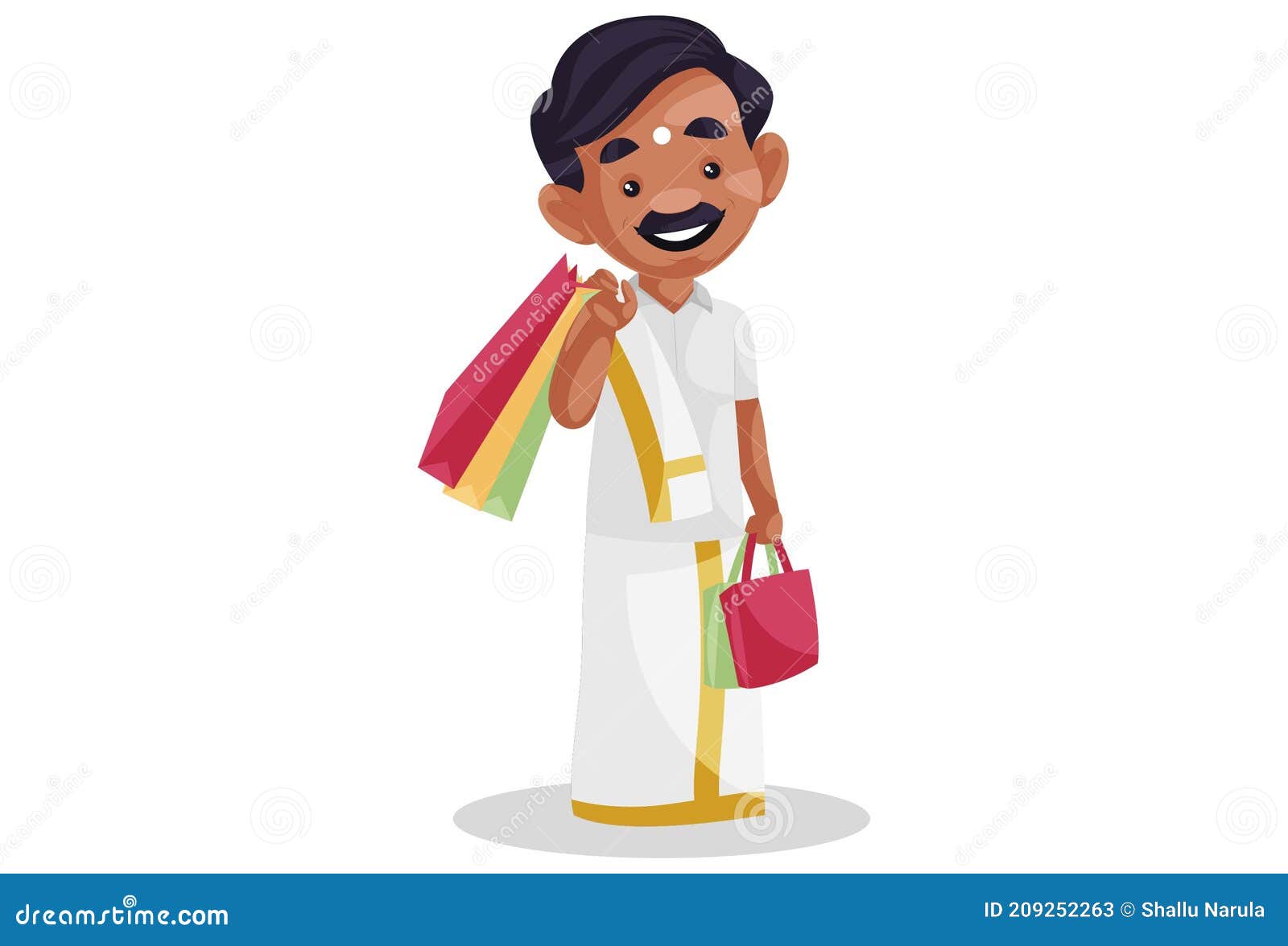 Vector Graphic Illustration Of Tamil Man Illustration 209252263 - Megapixl