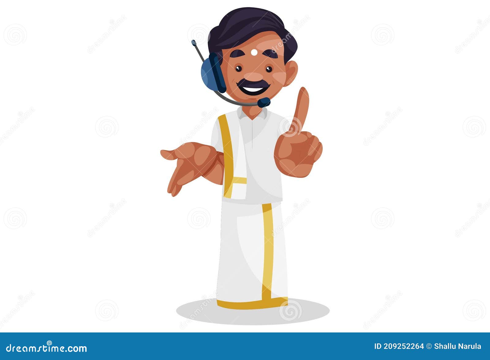 Vector Graphic Illustration of Tamil Man Stock Vector - Illustration of ...