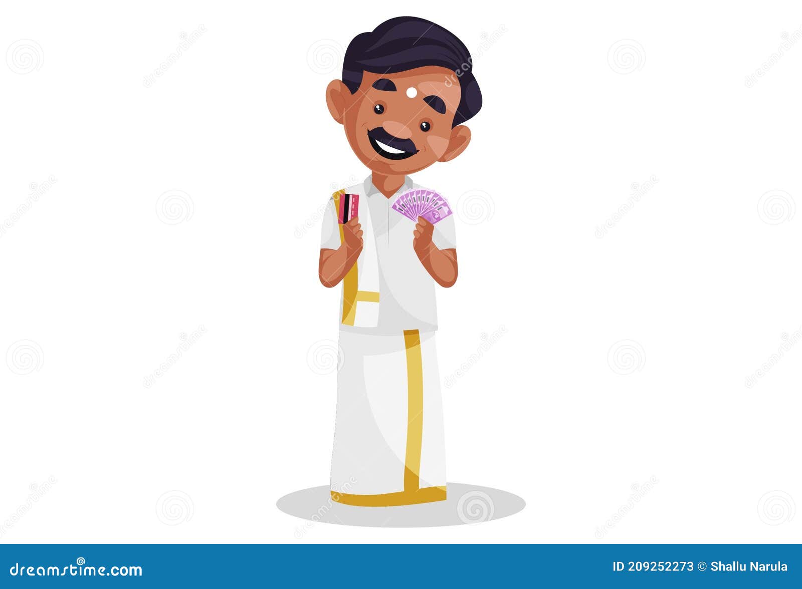 Vector Graphic Illustration of Tamil Man Stock Vector - Illustration of ...