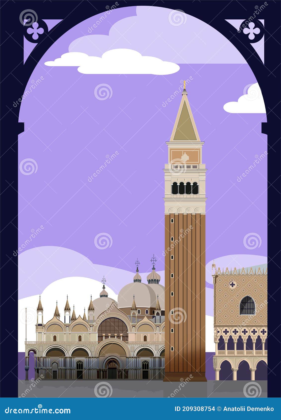 San Marco Square. Venice. Vector Stock Vector - Illustration of ...