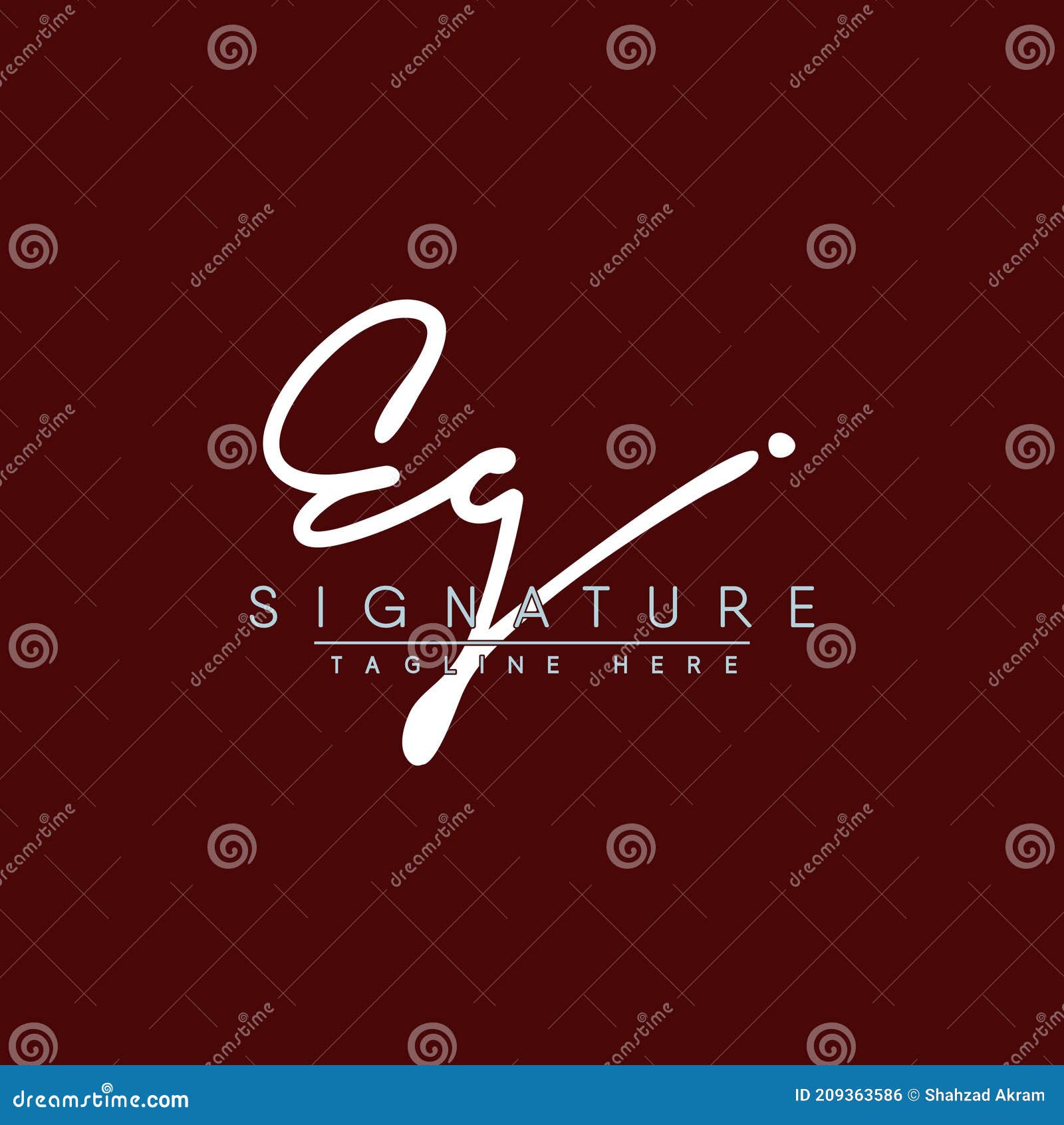 Initial Letter EG Logo - Handwritten Signature Logo Stock Vector ...