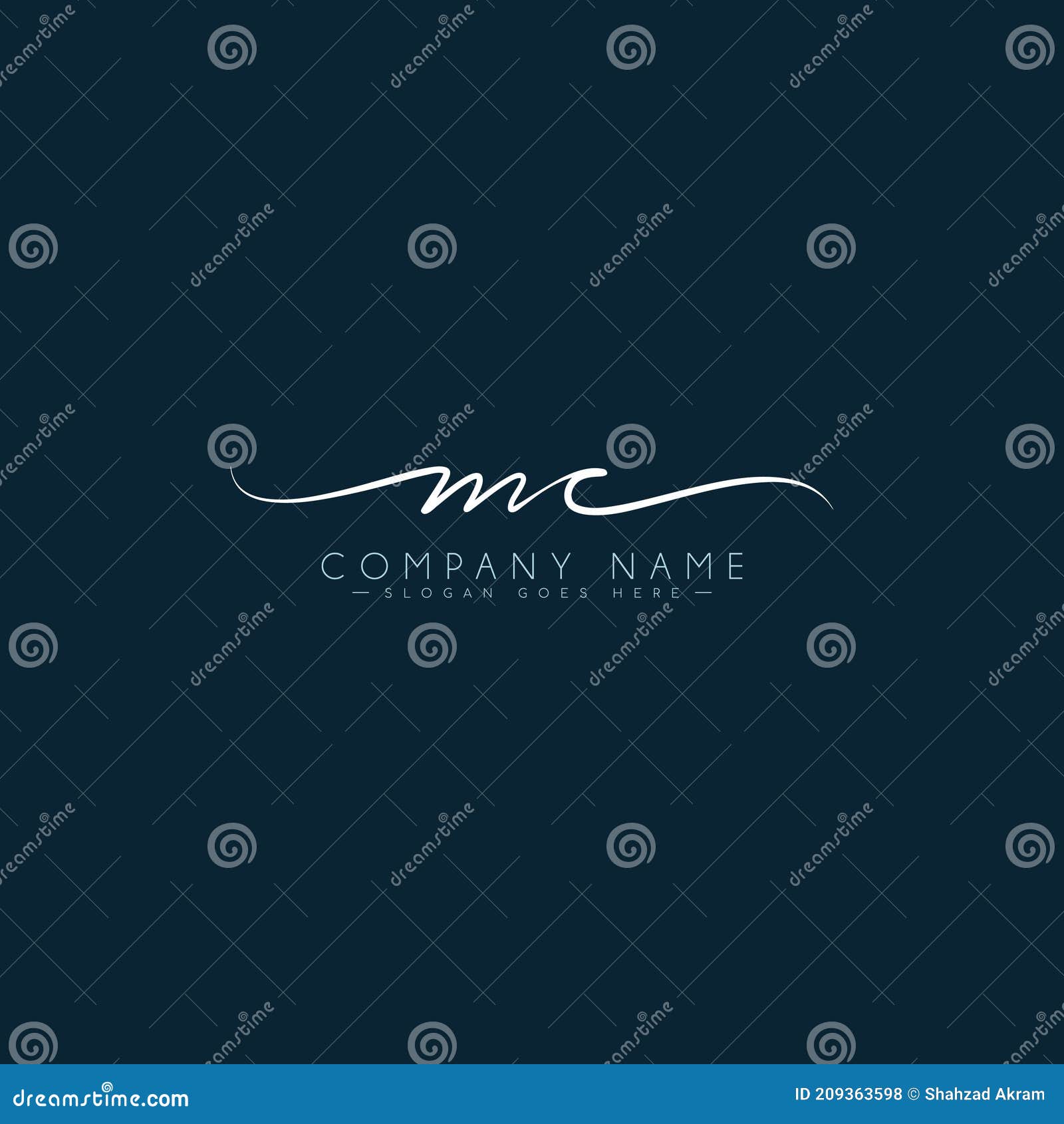 Initial Letter MC Logo - Handwritten Signature Logo Stock Vector ...