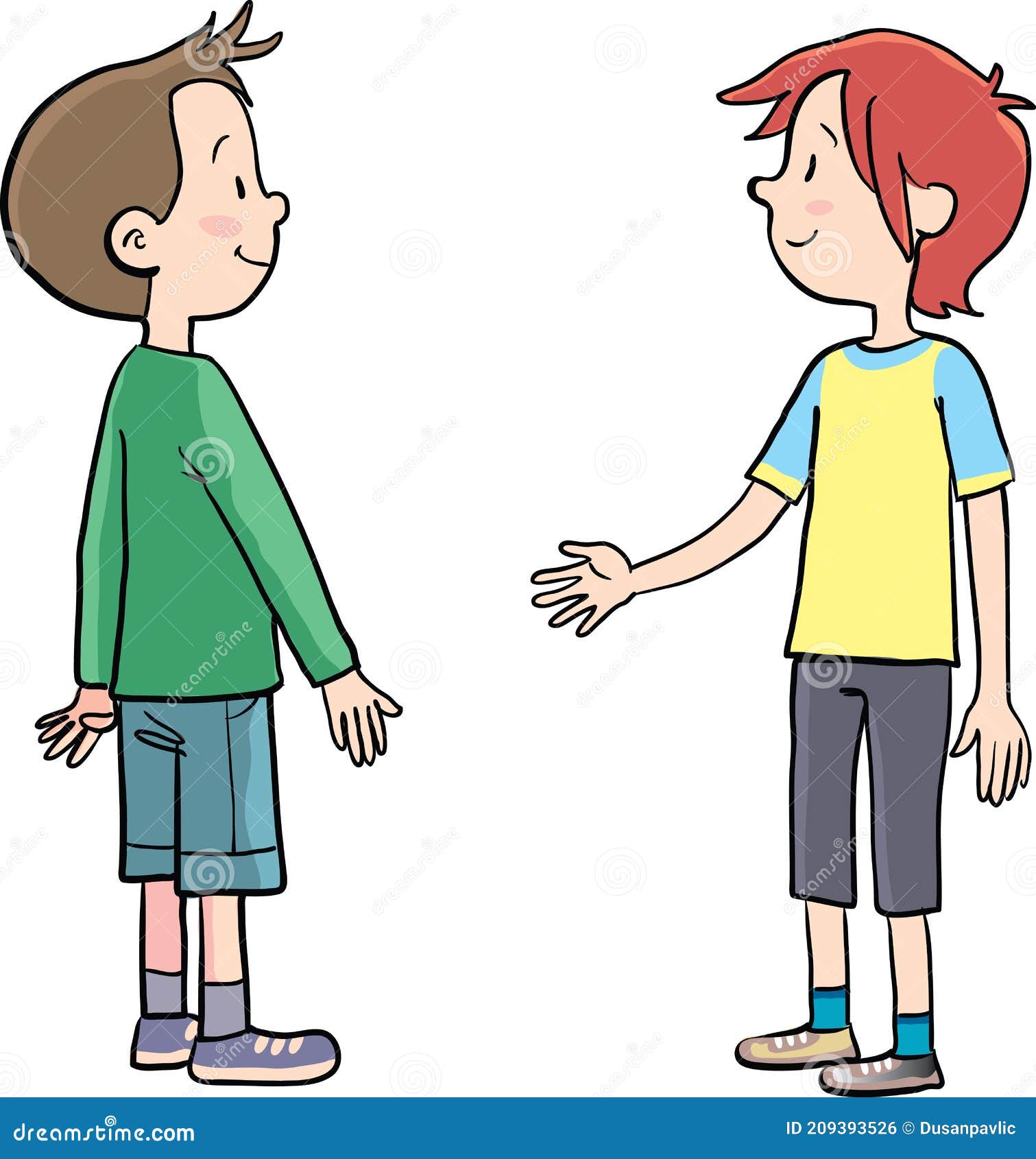 Two Boys Talking Clipart