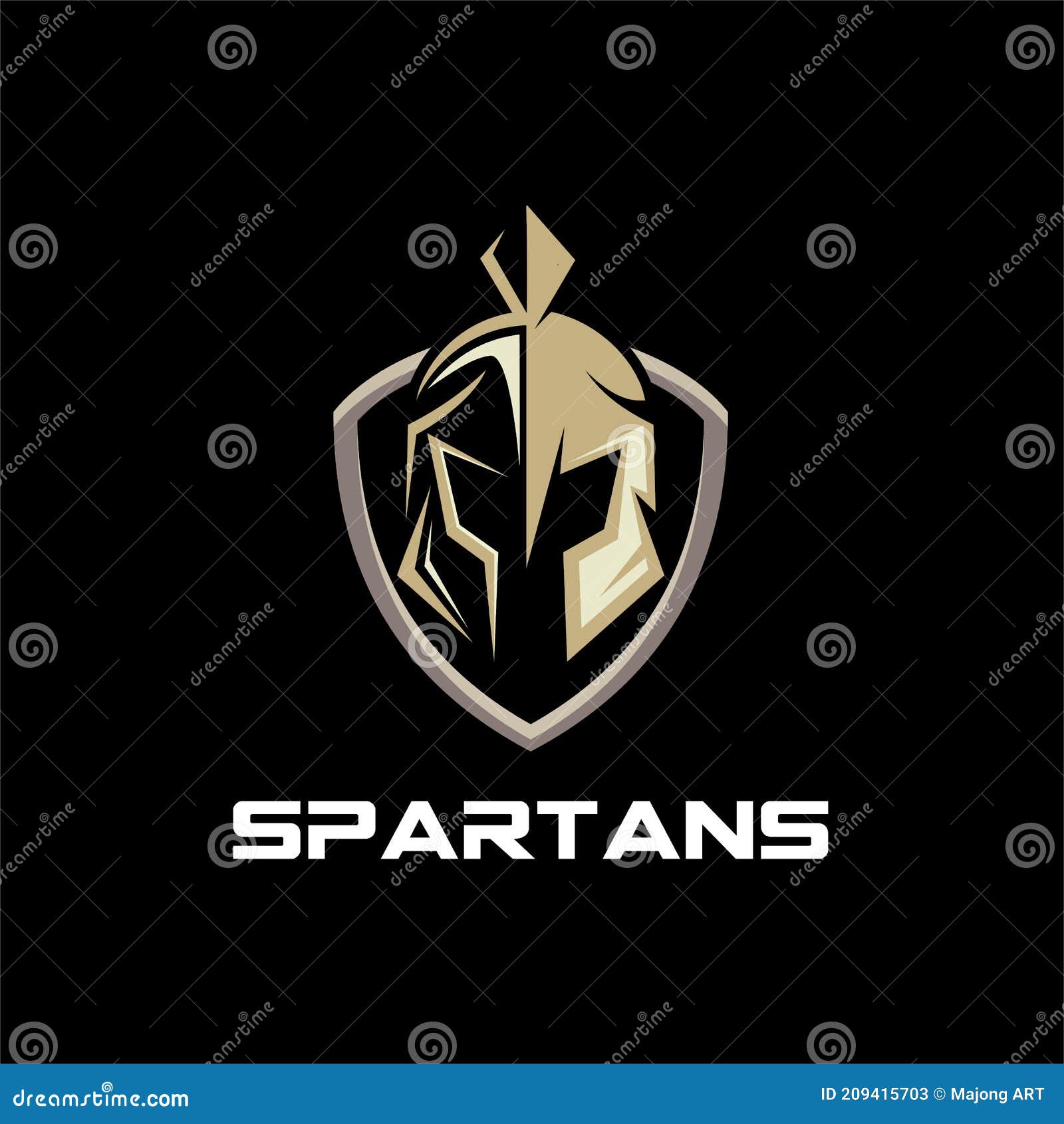 Shield and Helmet of the Spartan Warrior Symbol, Emblem. Spartan Helmet ...