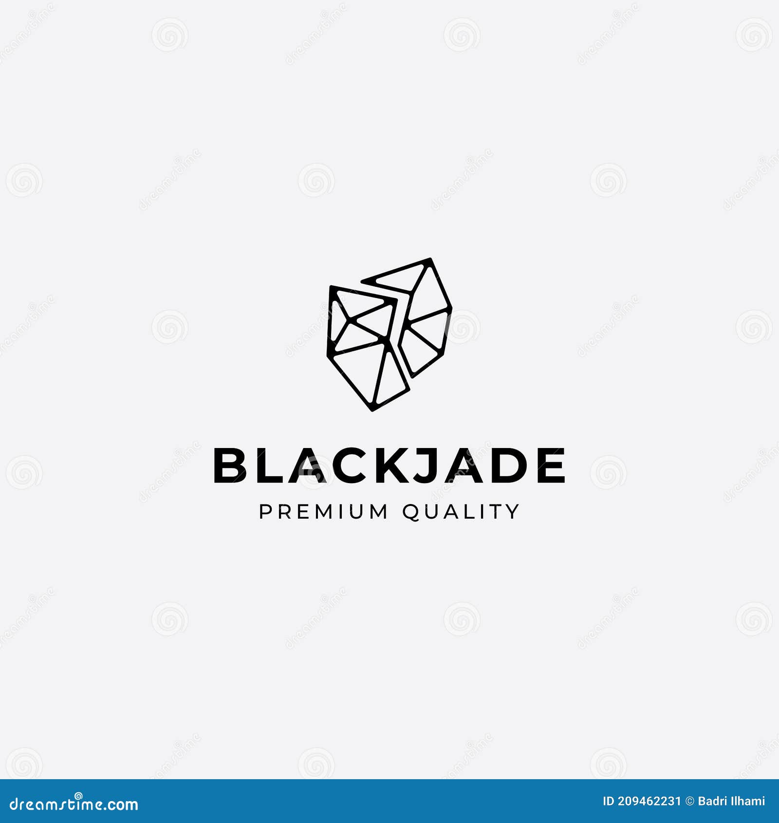 Black Jade Logo Design Hipster Style Stock Illustration - Illustration ...